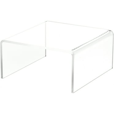Plymor Clear Acrylic Display Riser with Tray Handles, 4" H x 18" W x 12 ...