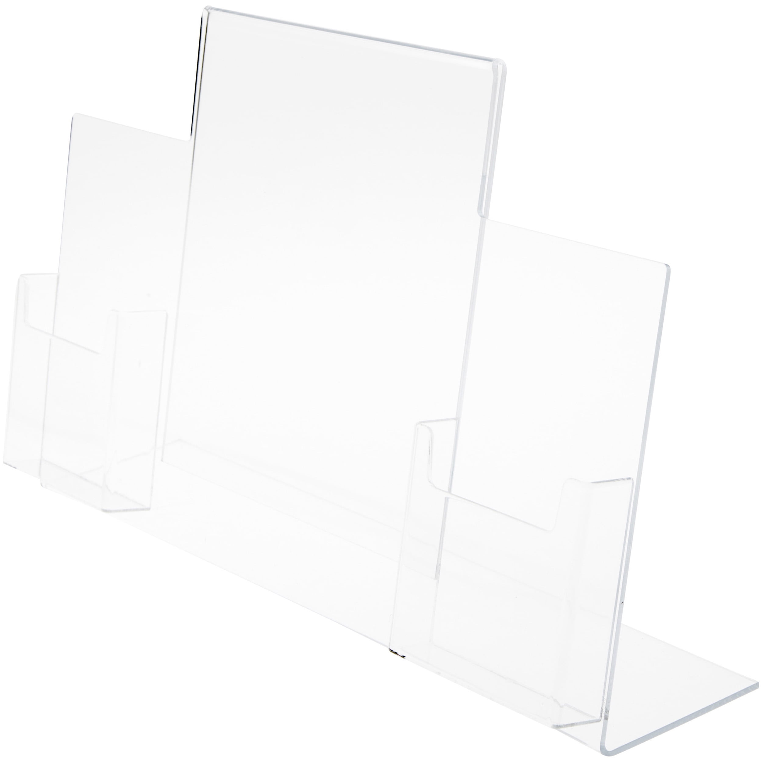 Plymor Clear Acrylic Slanted-Back Countertop Sign Holder with Tri-Fold ...