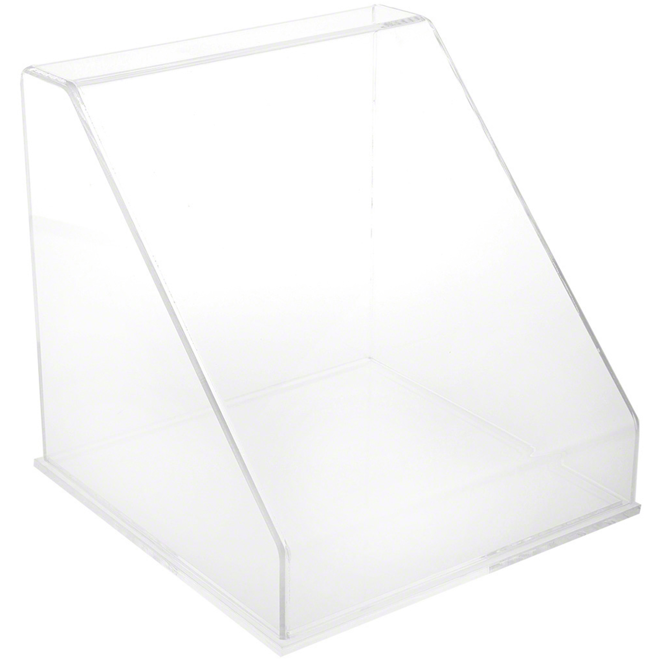 Plymor Clear Acrylic Slanted Front Display Case with Base, 12" x 12" x ...