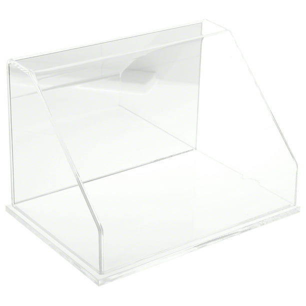 Plymor Clear Acrylic Slanted Front Display Case with Base (Mirror Back ...