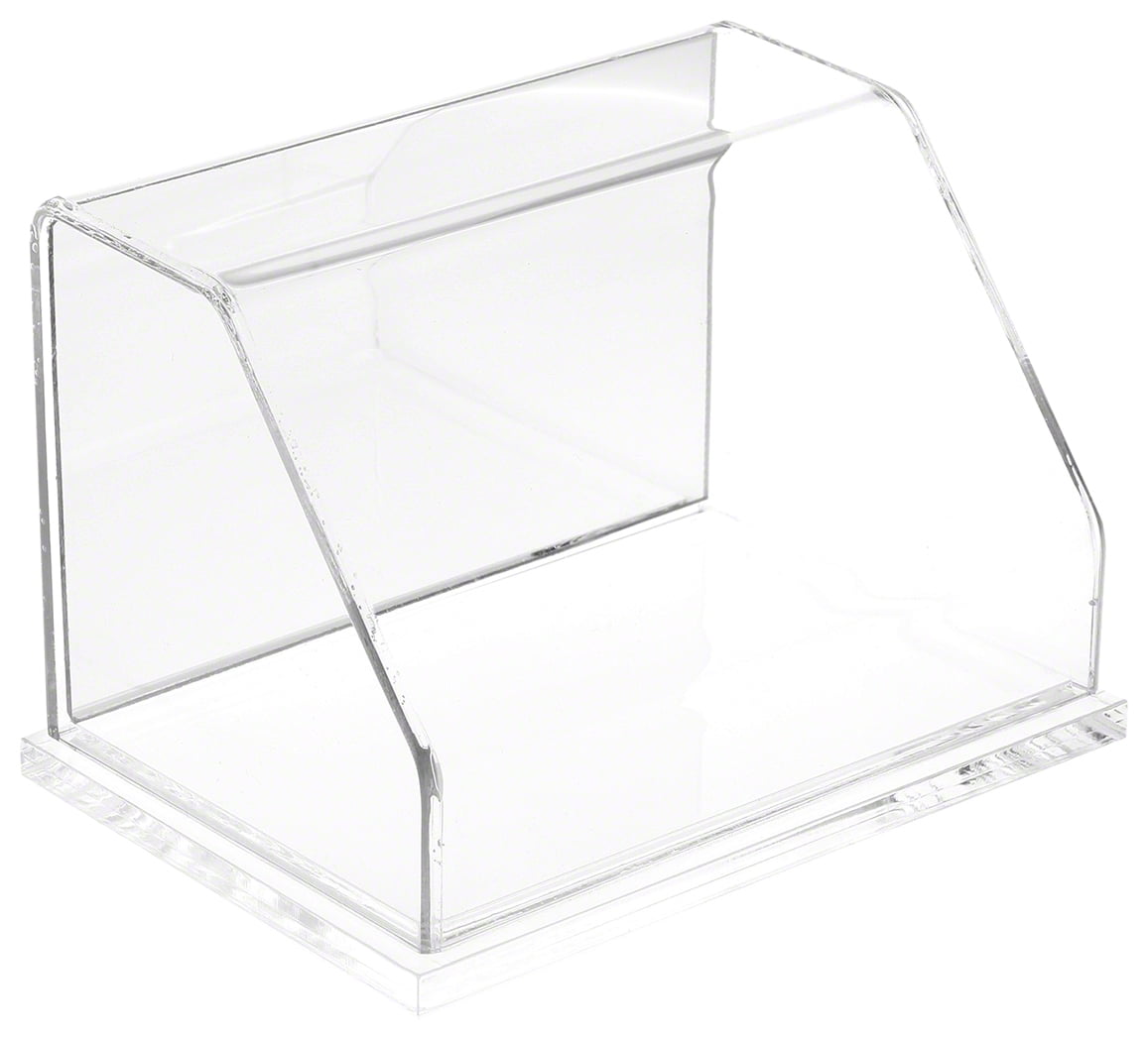 Plymor Clear Acrylic Slanted Front Display Case with Base (Mirror Back ...