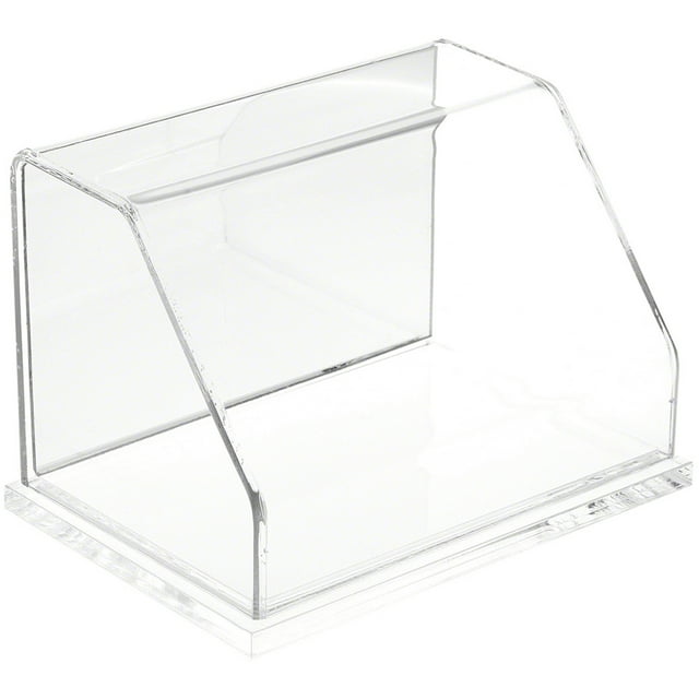 Plymor Clear Acrylic Slanted Front Display Case with Base (Mirror Back ...