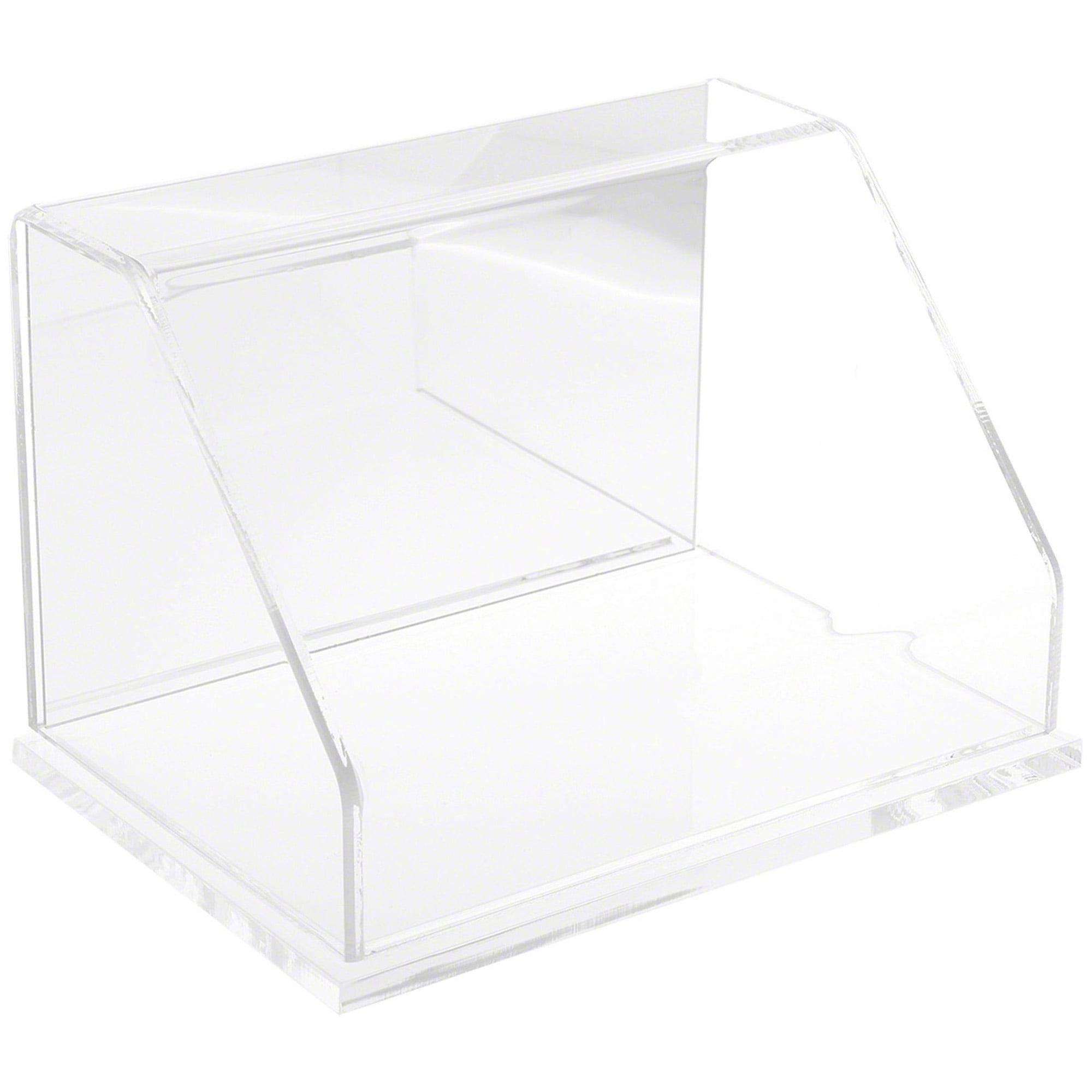 Plymor Clear Acrylic Slanted Front Display Case with Base (Mirror Back ...
