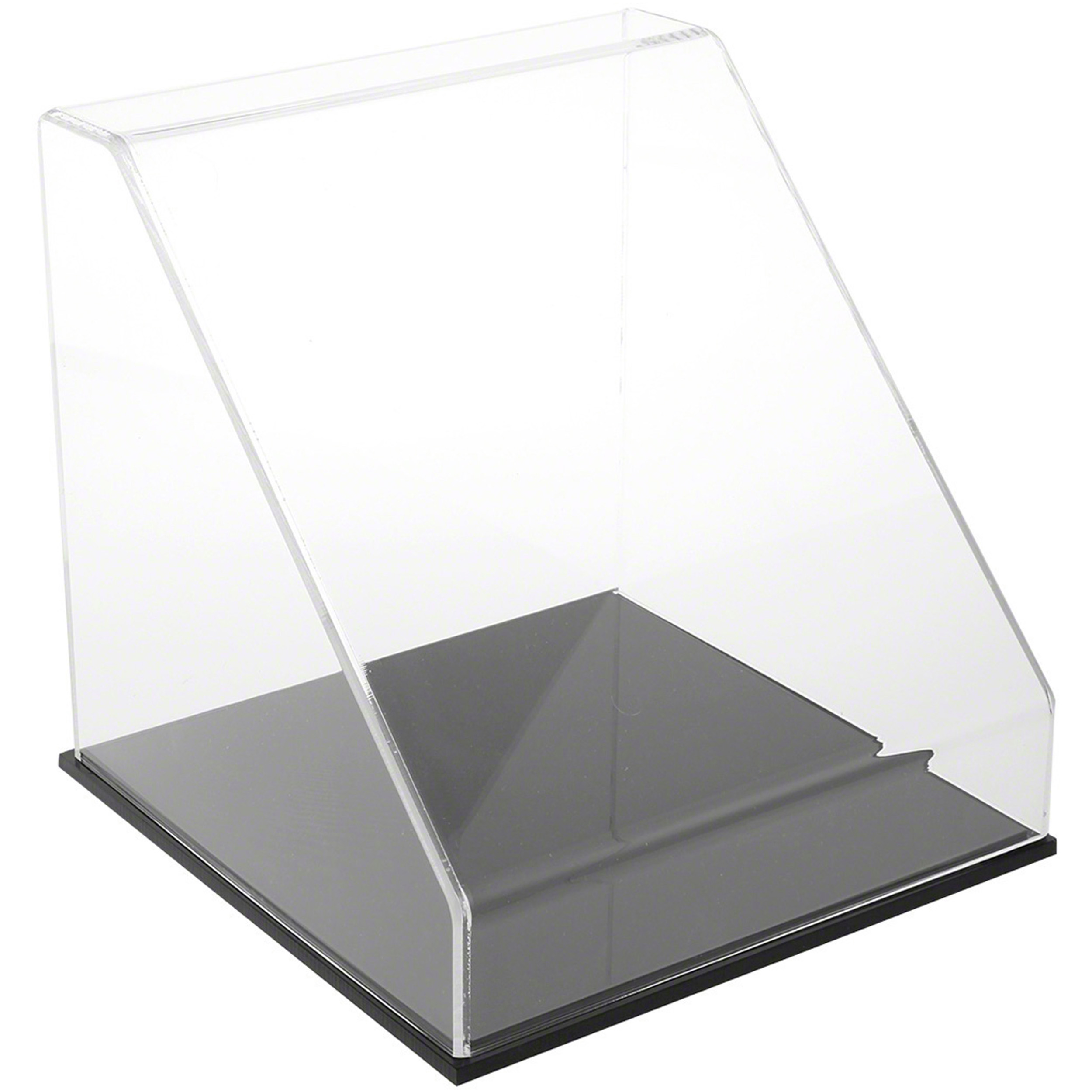 Plymor Clear Acrylic Slanted Front Display Case with Black Base, 12" x ...
