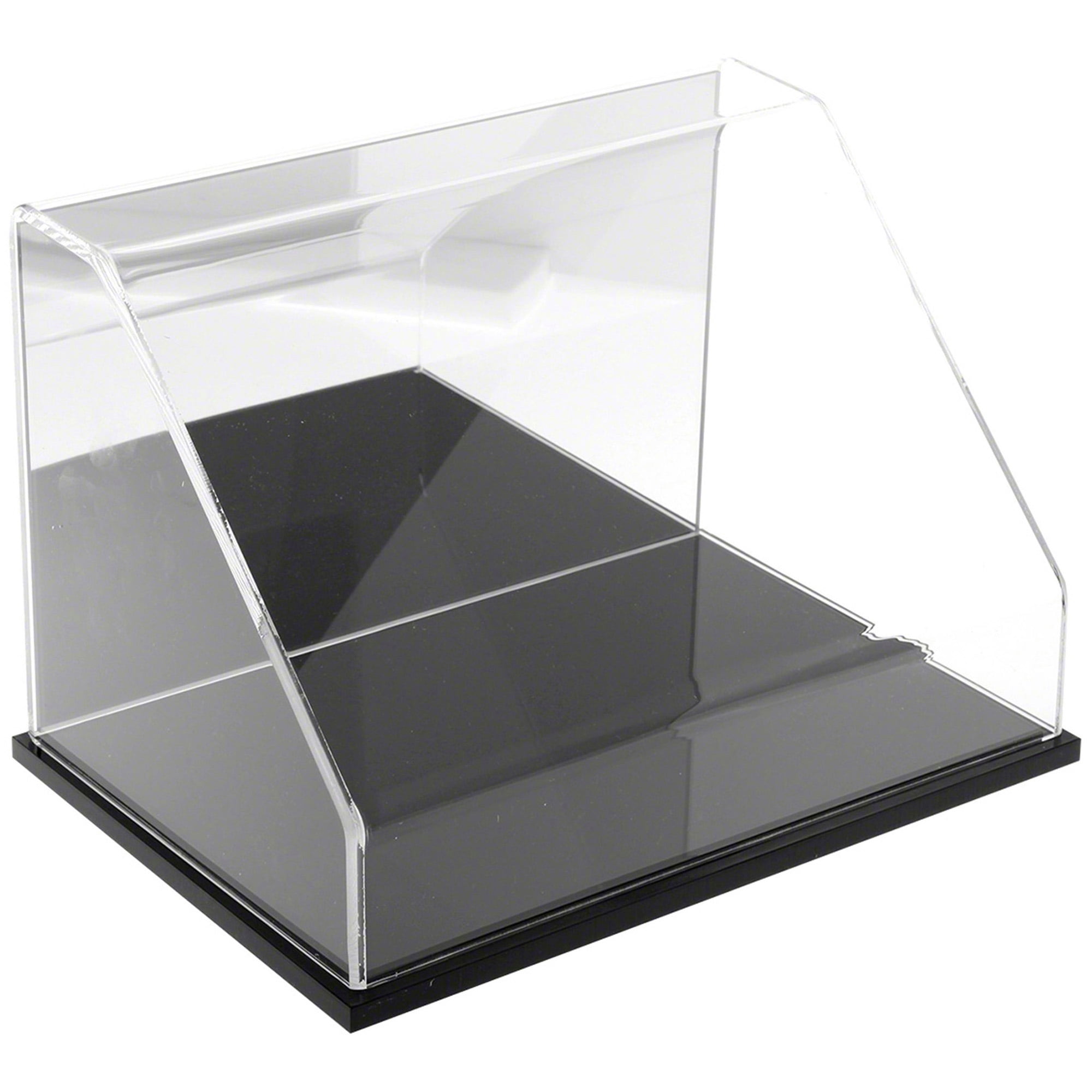Plymor Clear Acrylic Slanted Front Display Case with Black Base (Mirror ...