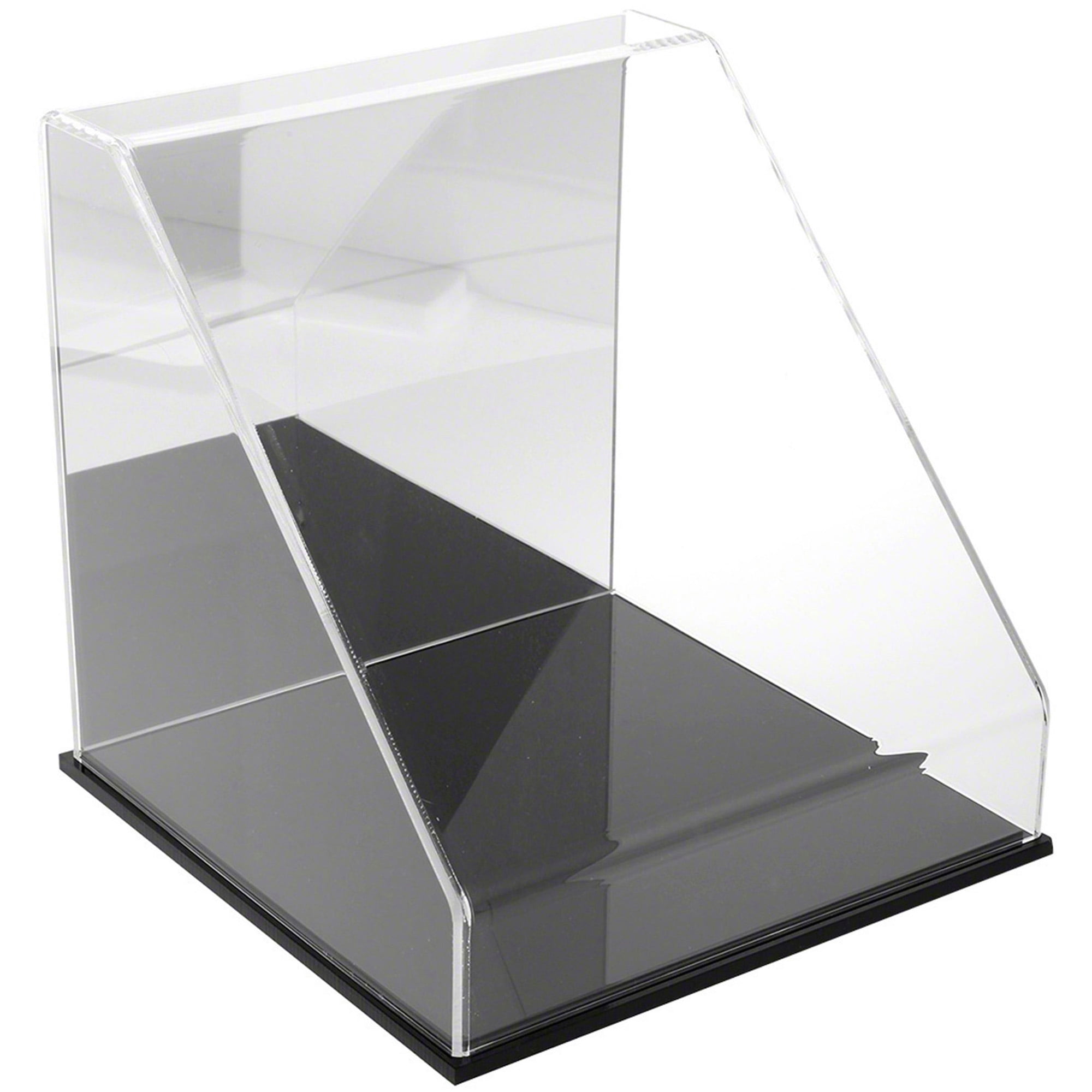 Plymor Clear Acrylic Slanted Front Display Case with Black Base (Mirror ...