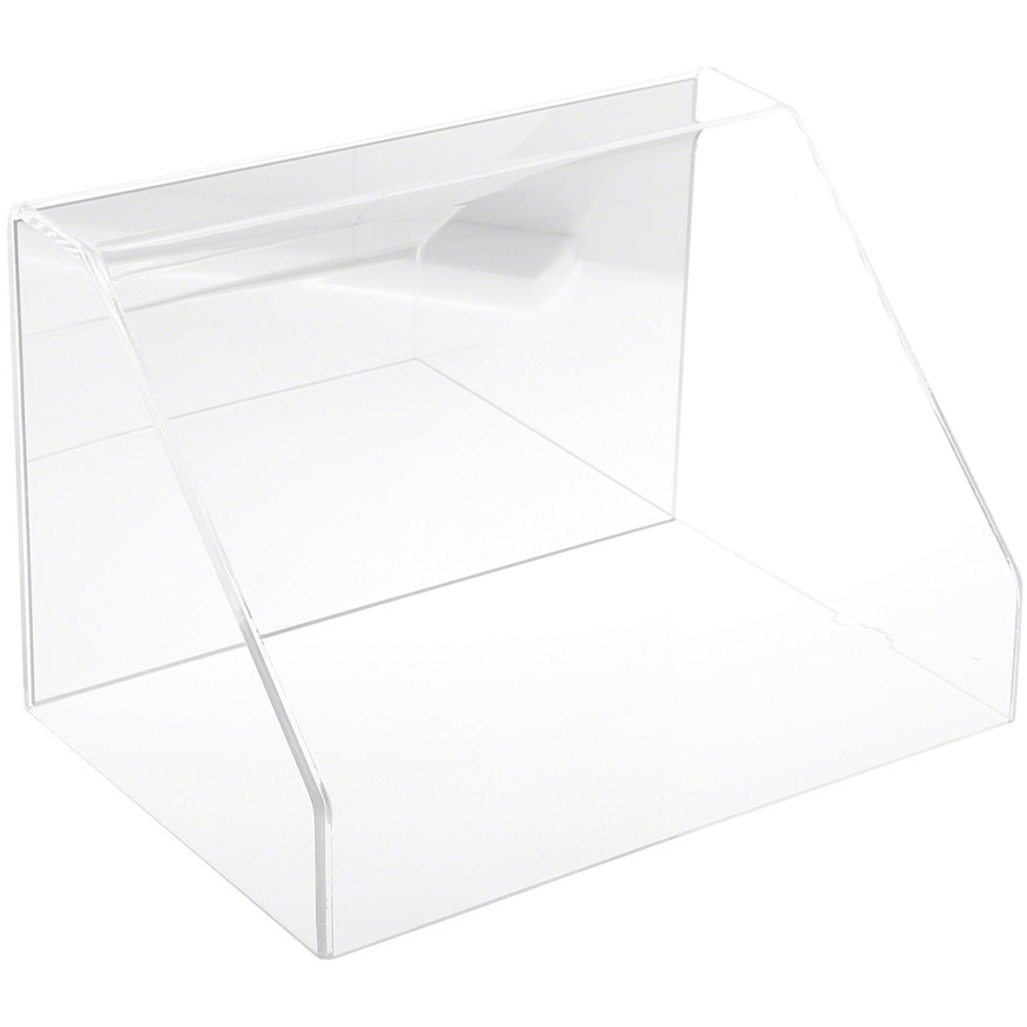 Plymor Clear Acrylic Slanted Front Display Case with No Base (Mirrored ...