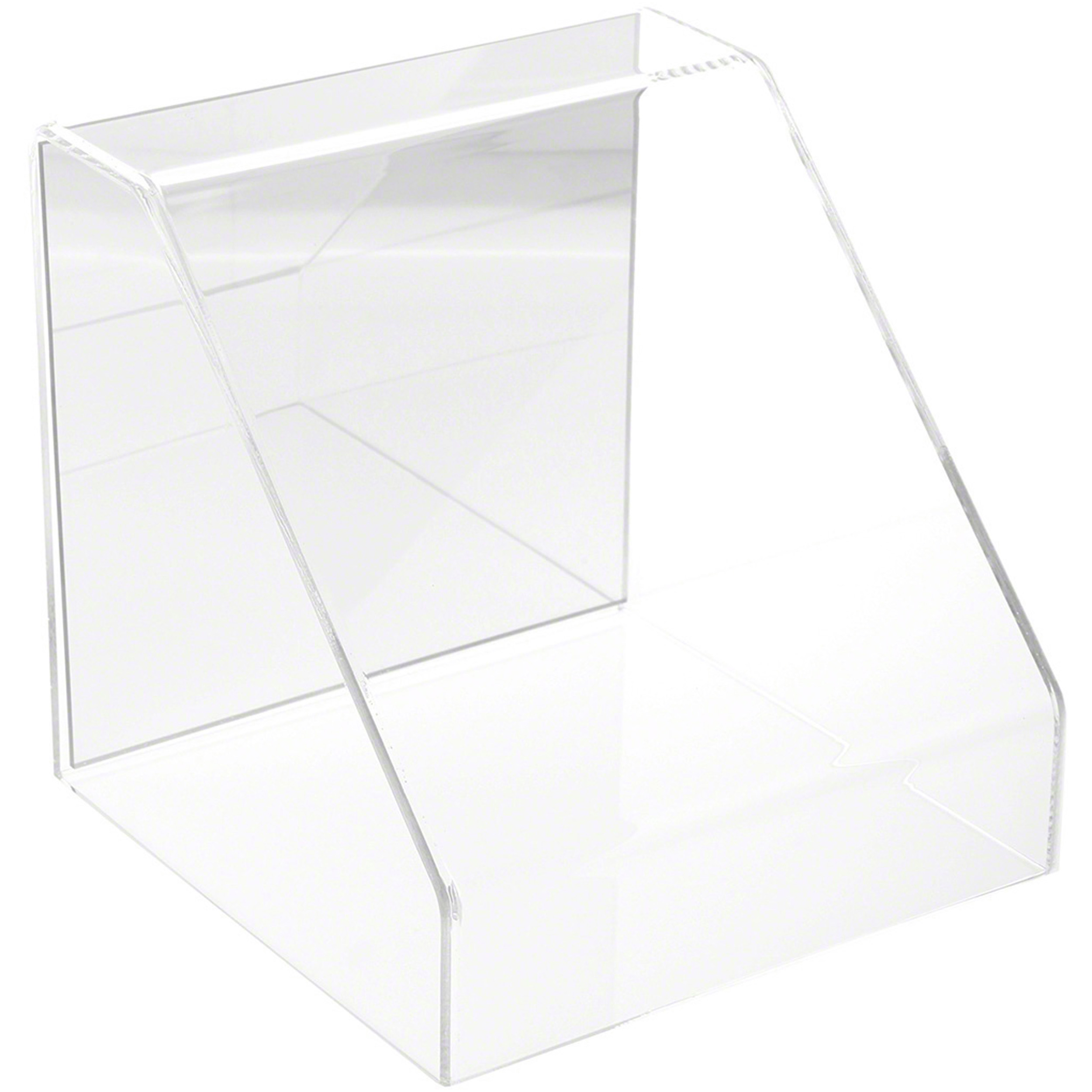 Plymor Clear Acrylic Slanted Front Display Case with No Base (Mirrored ...