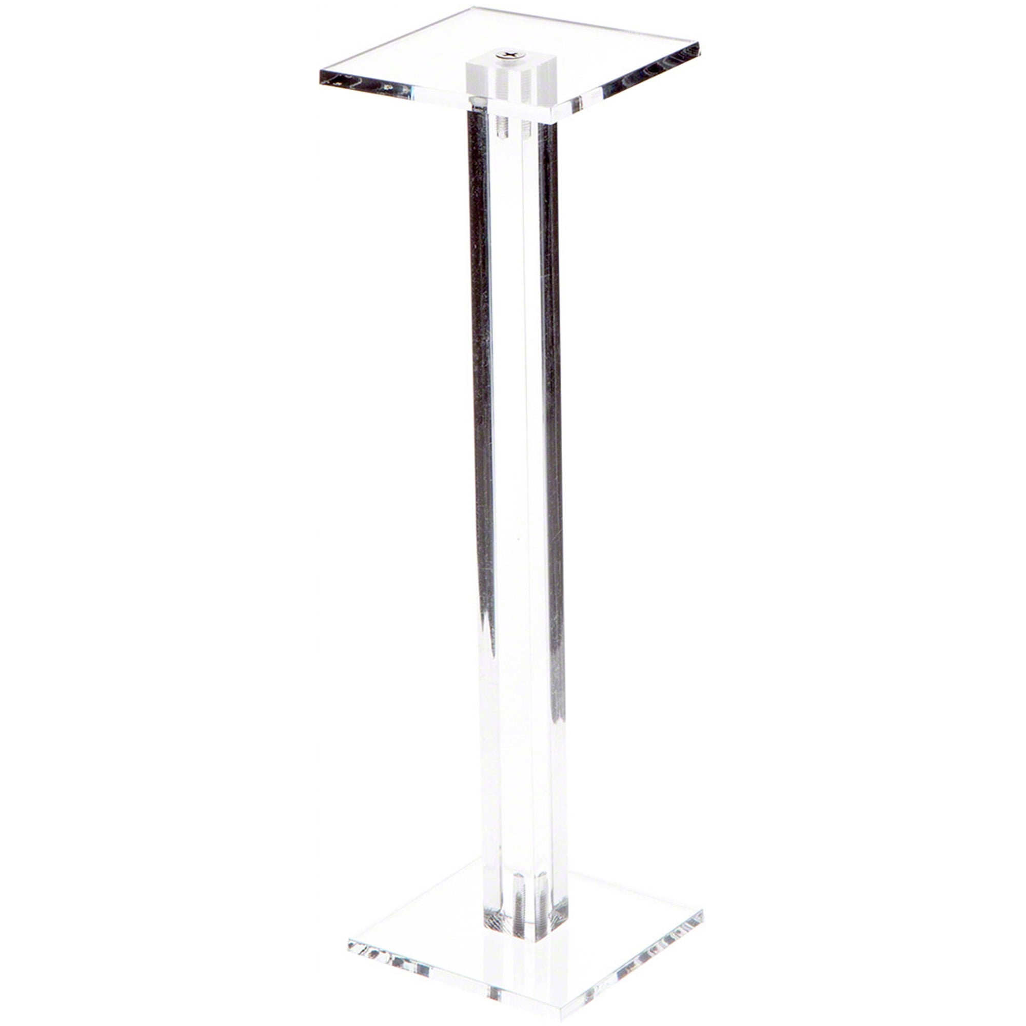Plymor Clear Acrylic Square Barbell Pedestal Display Riser, 10.5