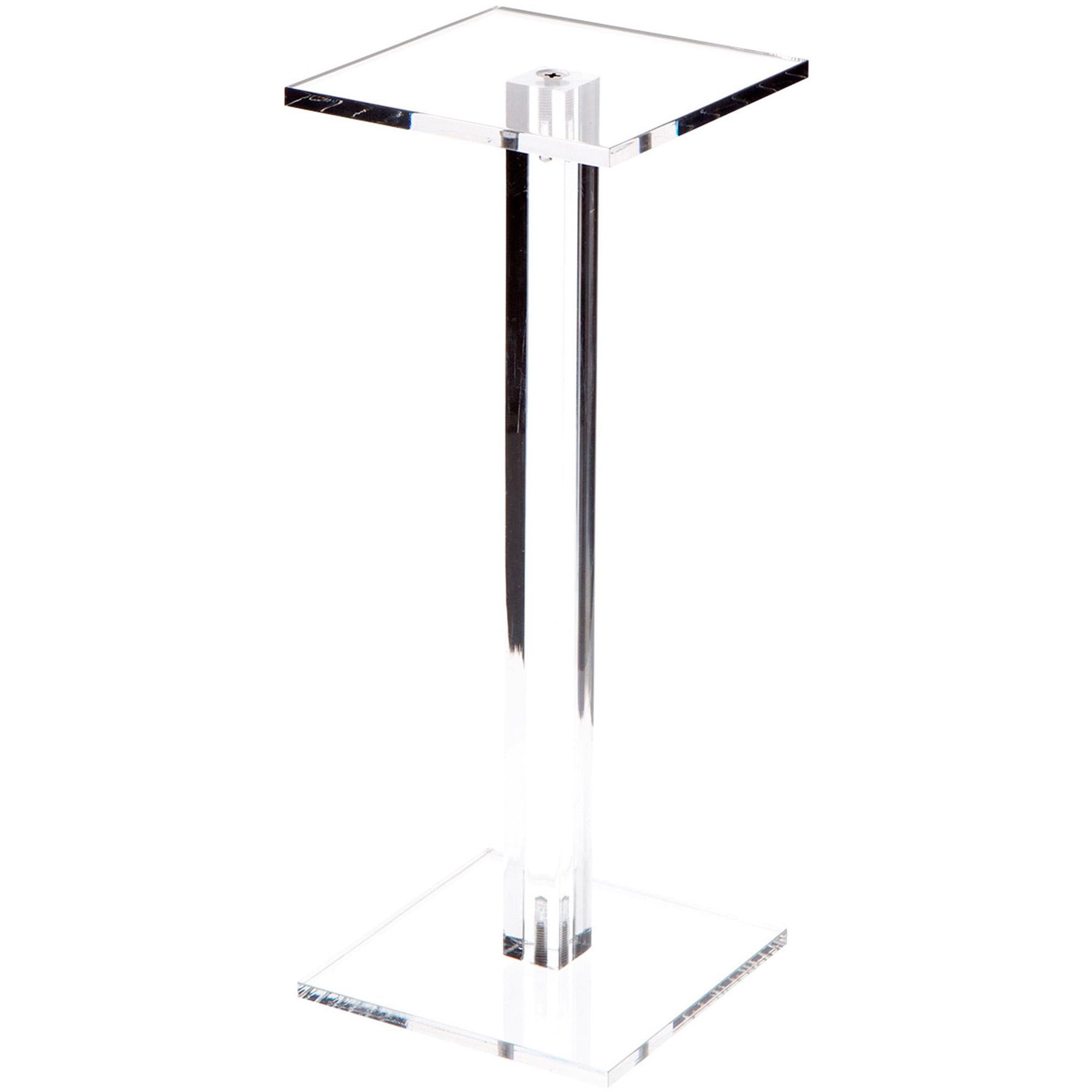 Plymor Clear Acrylic Square Barbell Pedestal Display Riser, 10.5