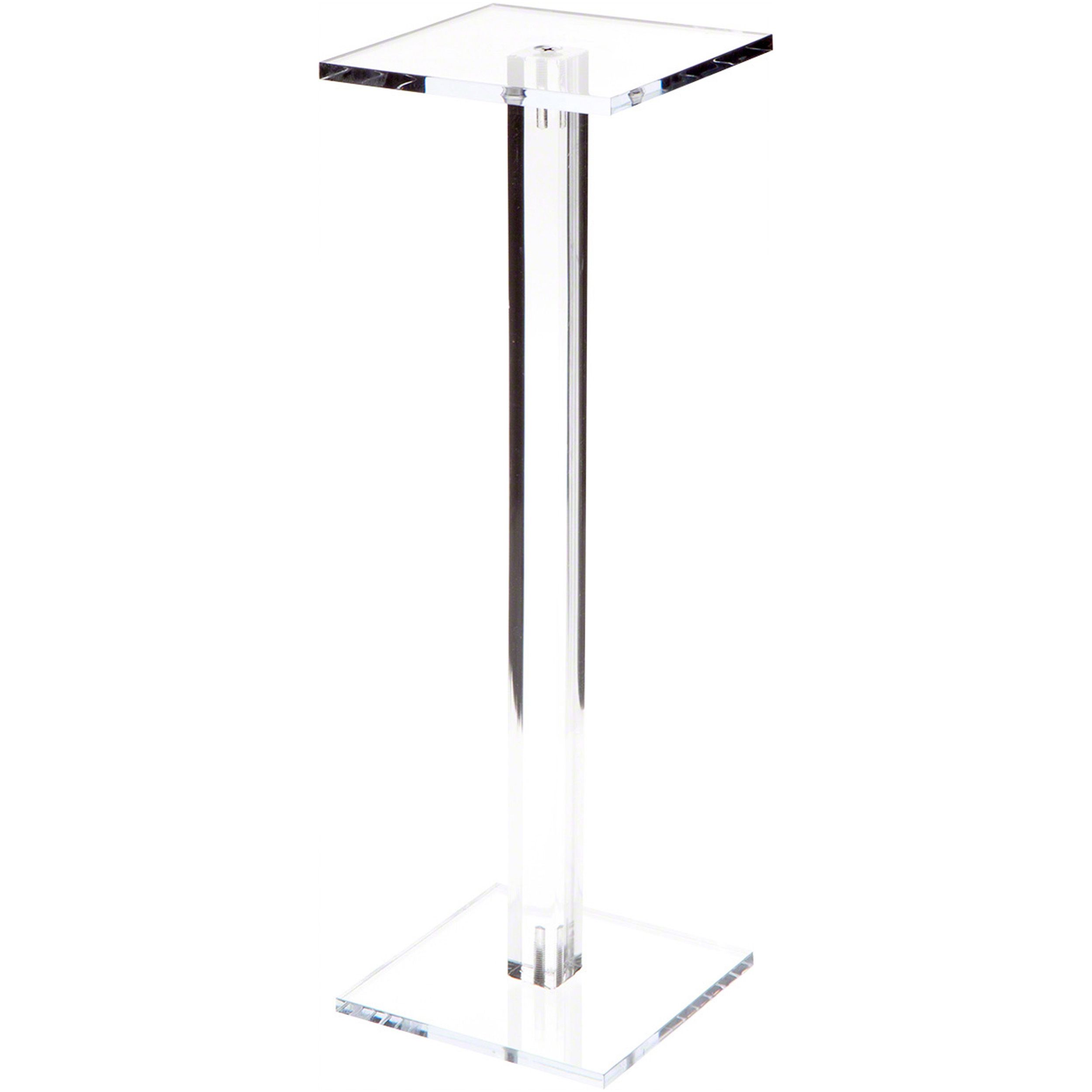 Plymor Clear Acrylic Square Barbell Pedestal Display Riser, 12.5" H x 4 ...