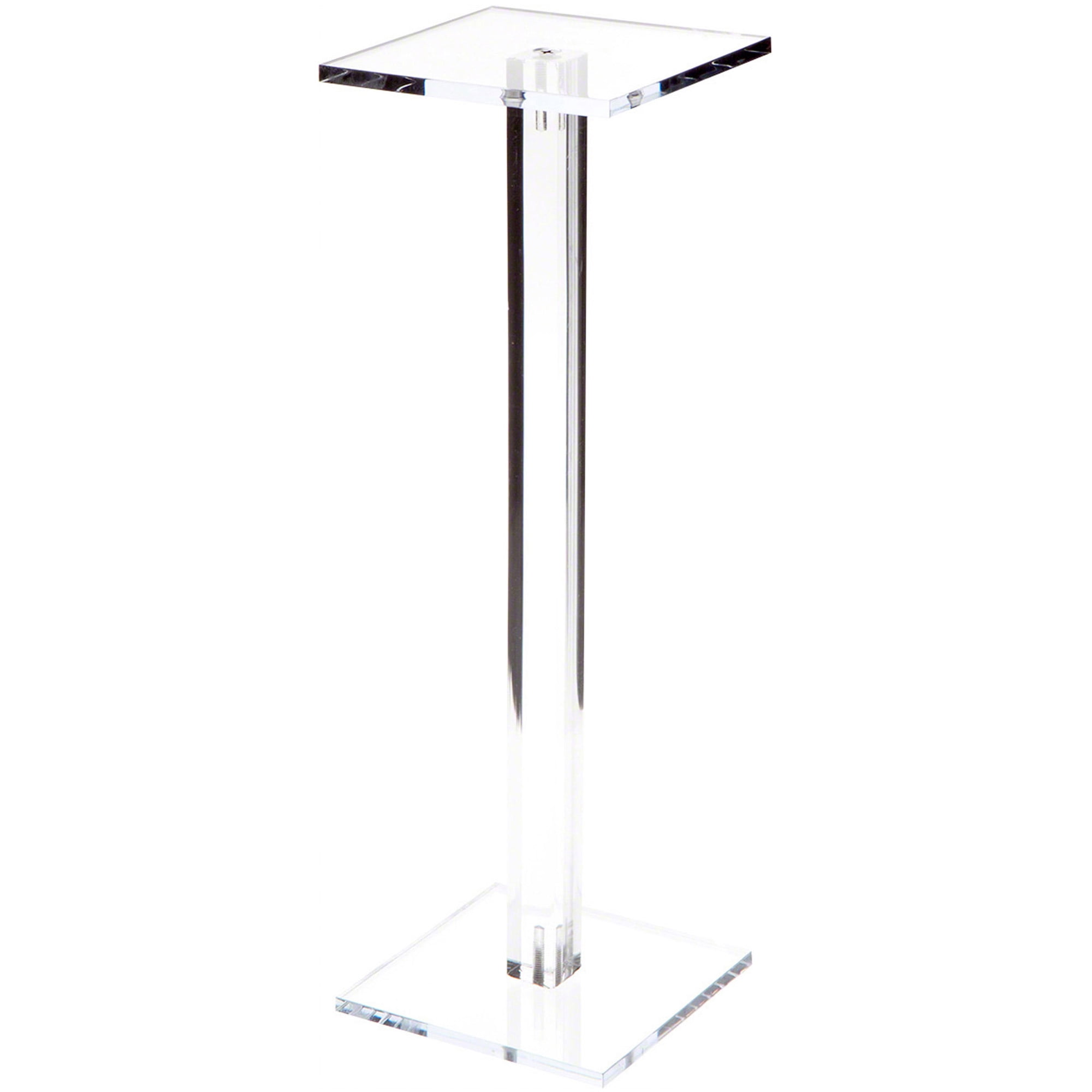 Plymor Clear Acrylic Square Barbell Pedestal Display Riser, 12.5