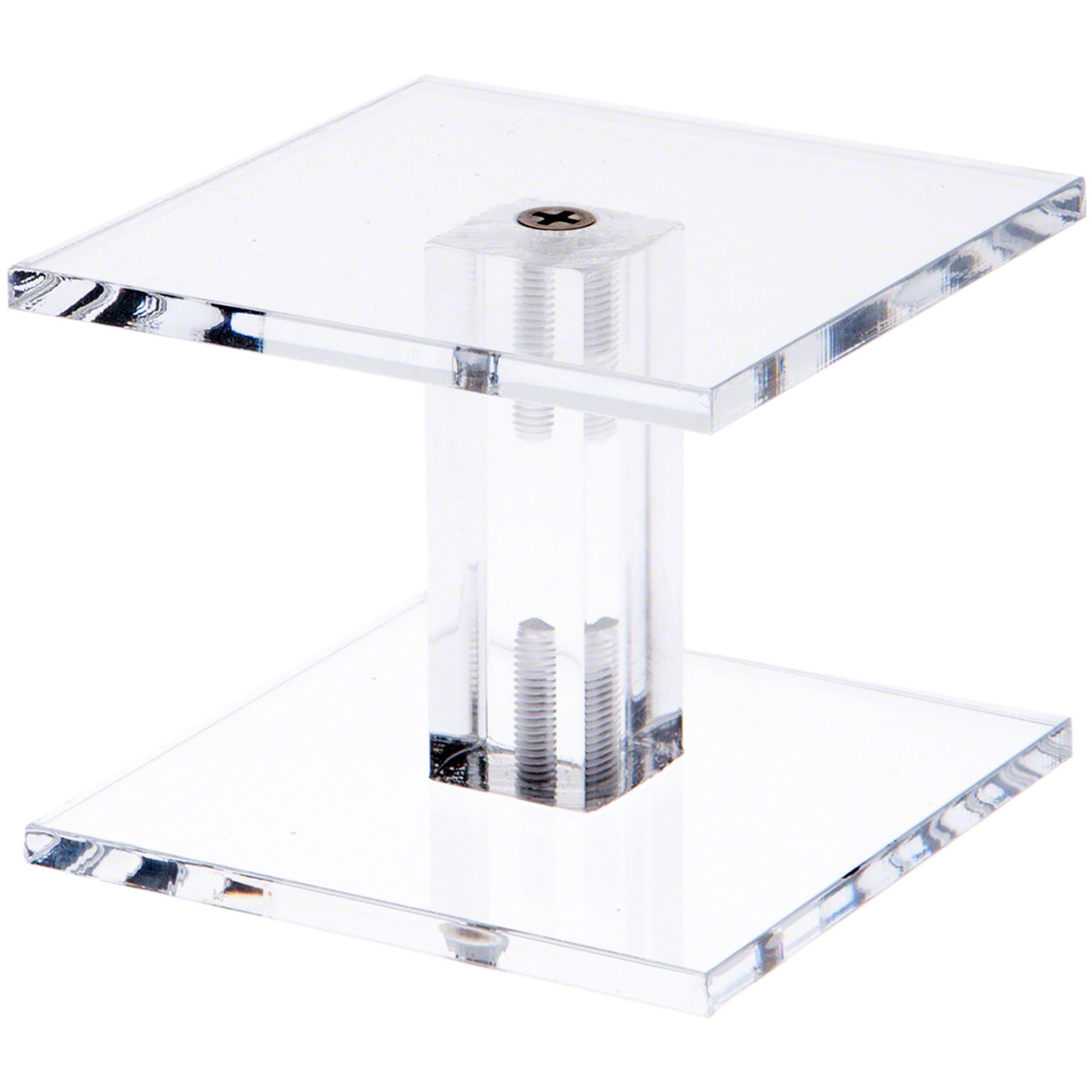 Plymor Clear Acrylic Square Barbell Pedestal Display Riser, 2.25" H x 3 ...