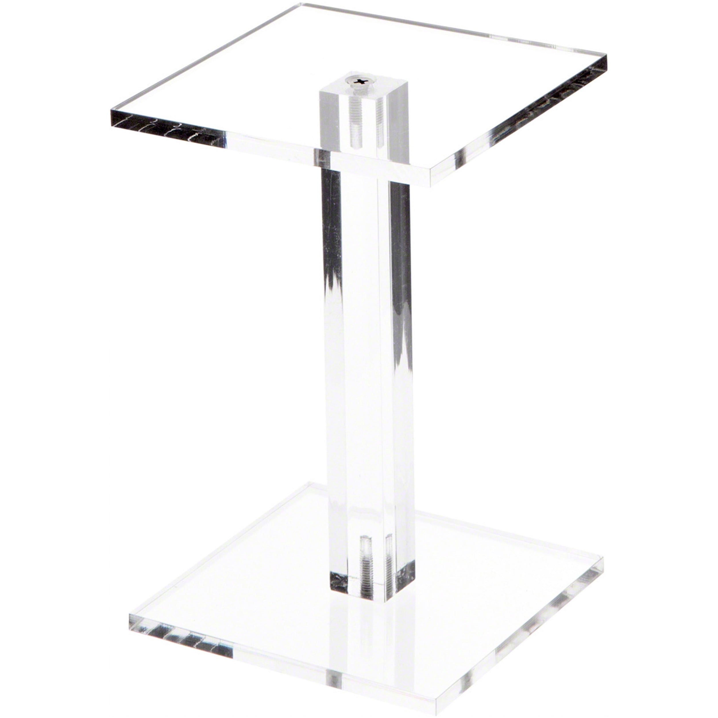 Plymor Clear Acrylic Square Barbell Pedestal Display Riser, 6.5" H x 4 ...