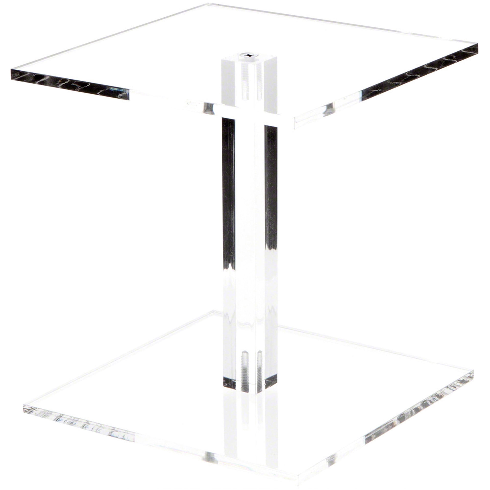 Plymor Clear Acrylic Square Barbell Pedestal Display Riser, 6.5