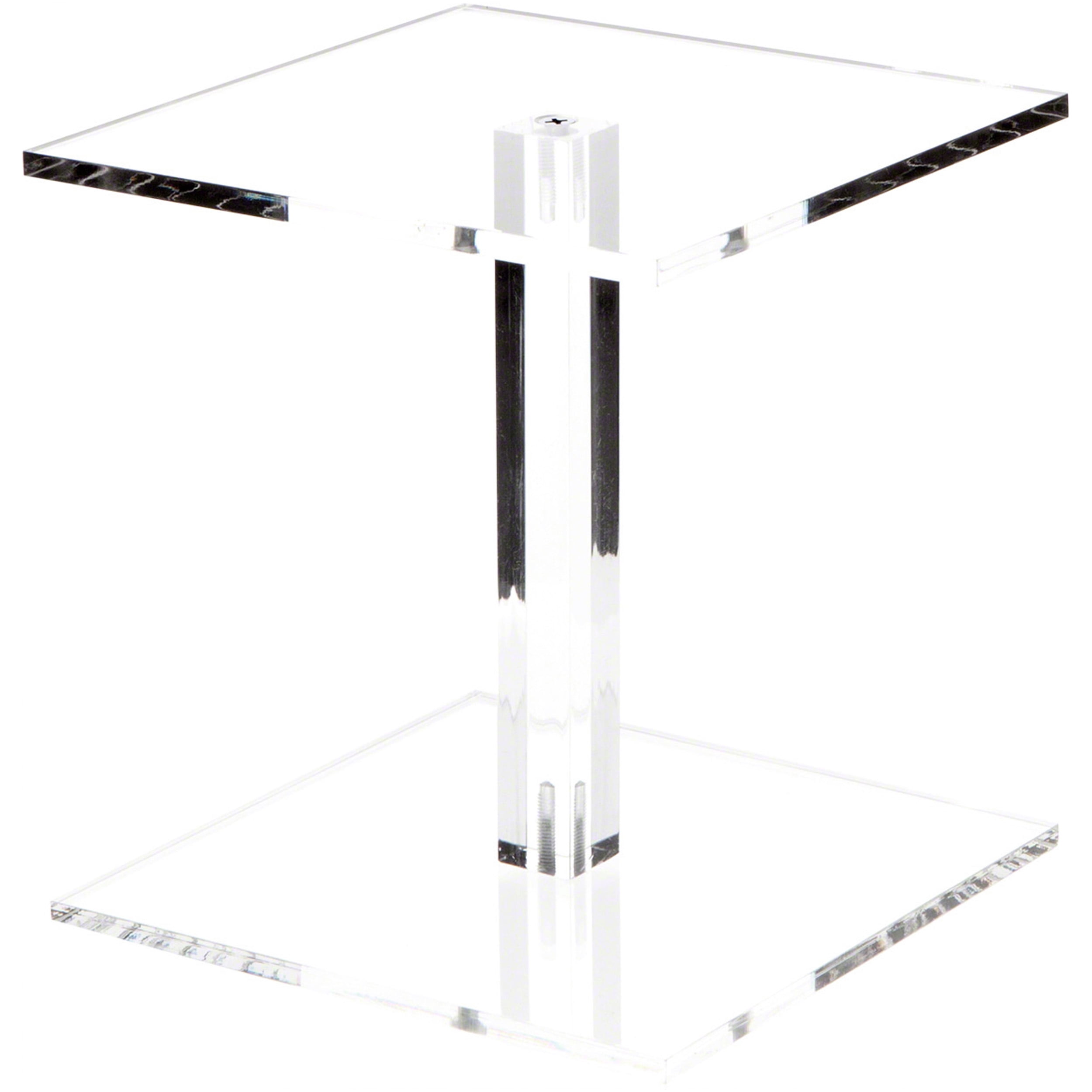 Plymor Clear Acrylic Square Barbell Pedestal Display Riser, 6.5" H x 6 ...