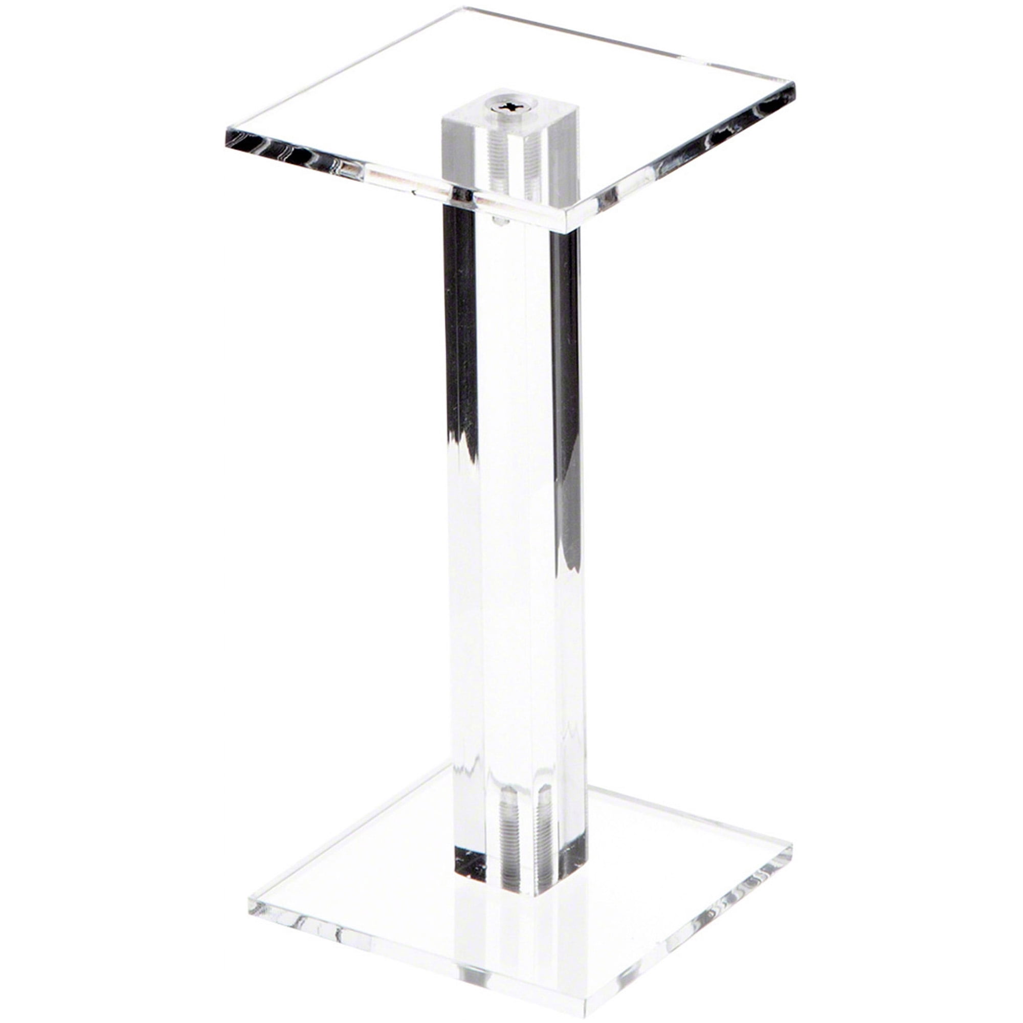 Plymor Clear Acrylic Square Barbell Pedestal Display Riser, 8.375