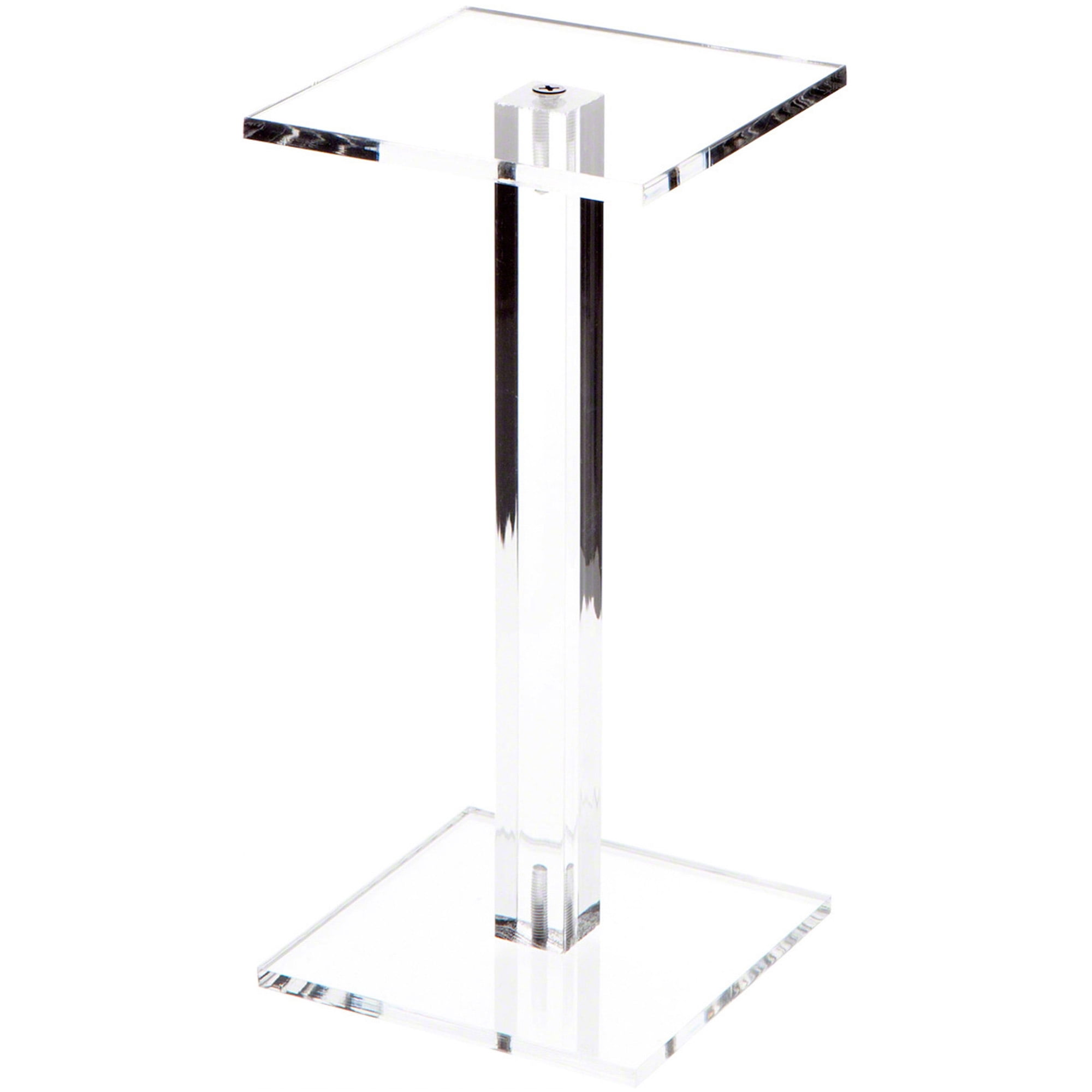 Plymor Clear Acrylic Square Barbell Pedestal Display Riser, 8.5
