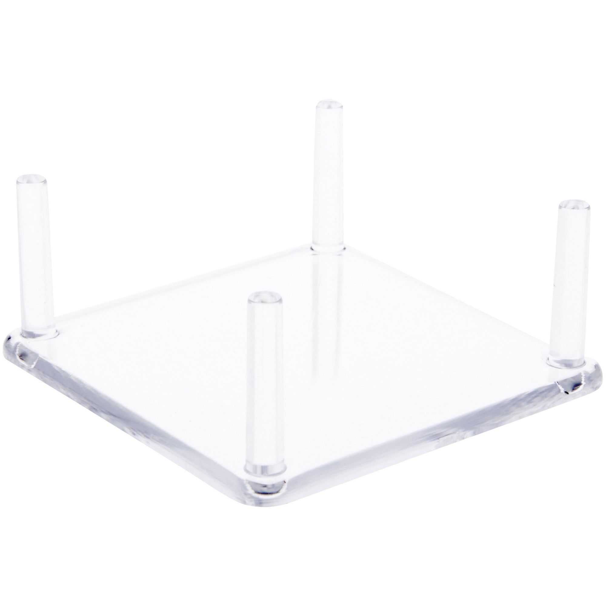 Plymor Clear Acrylic Square Base with 4 Display Prongs for Geode ...