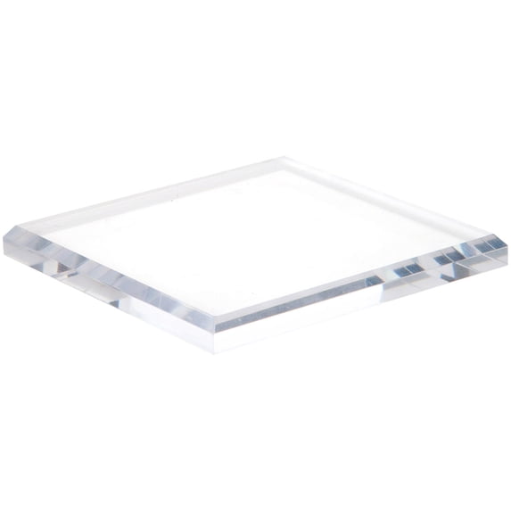 Plymor Clear Acrylic Square Beveled Display Base, 5" W x 5" D x 0.5" H ...