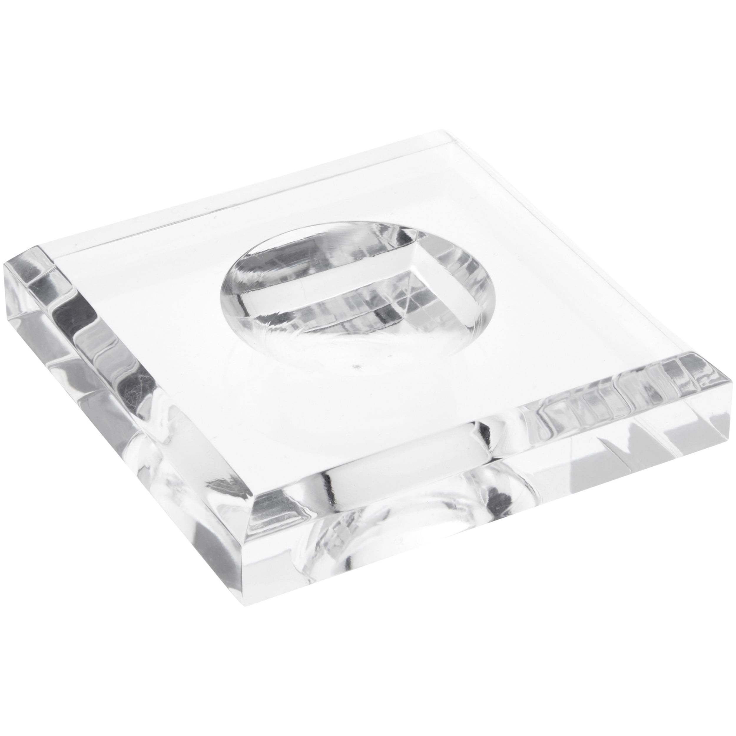 Plymor Clear Acrylic Square Display Base with Indented Circle to Hold ...