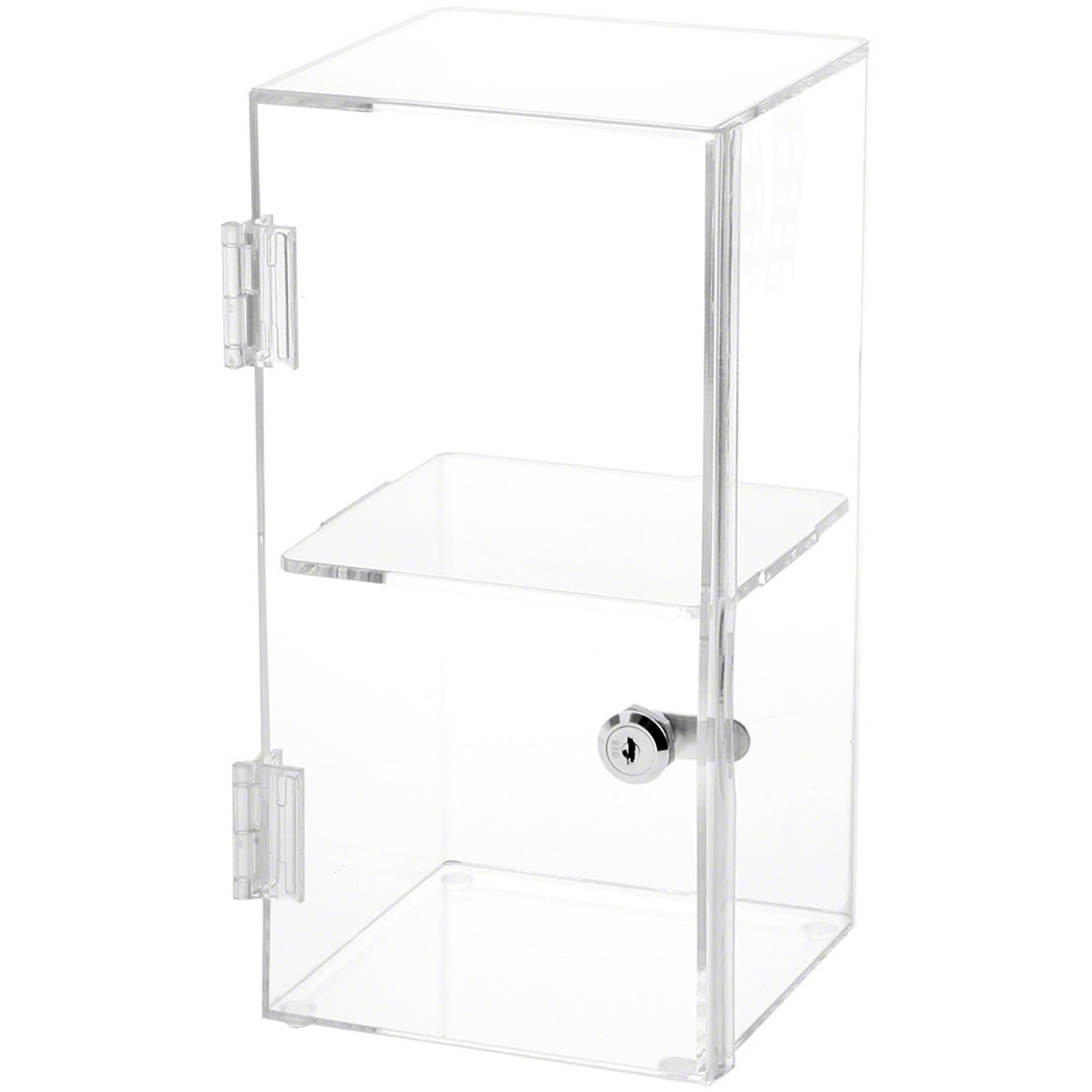 Plymor Clear Acrylic Square Locking Display Case, 1 Shelf, 12" H x 6" W ...