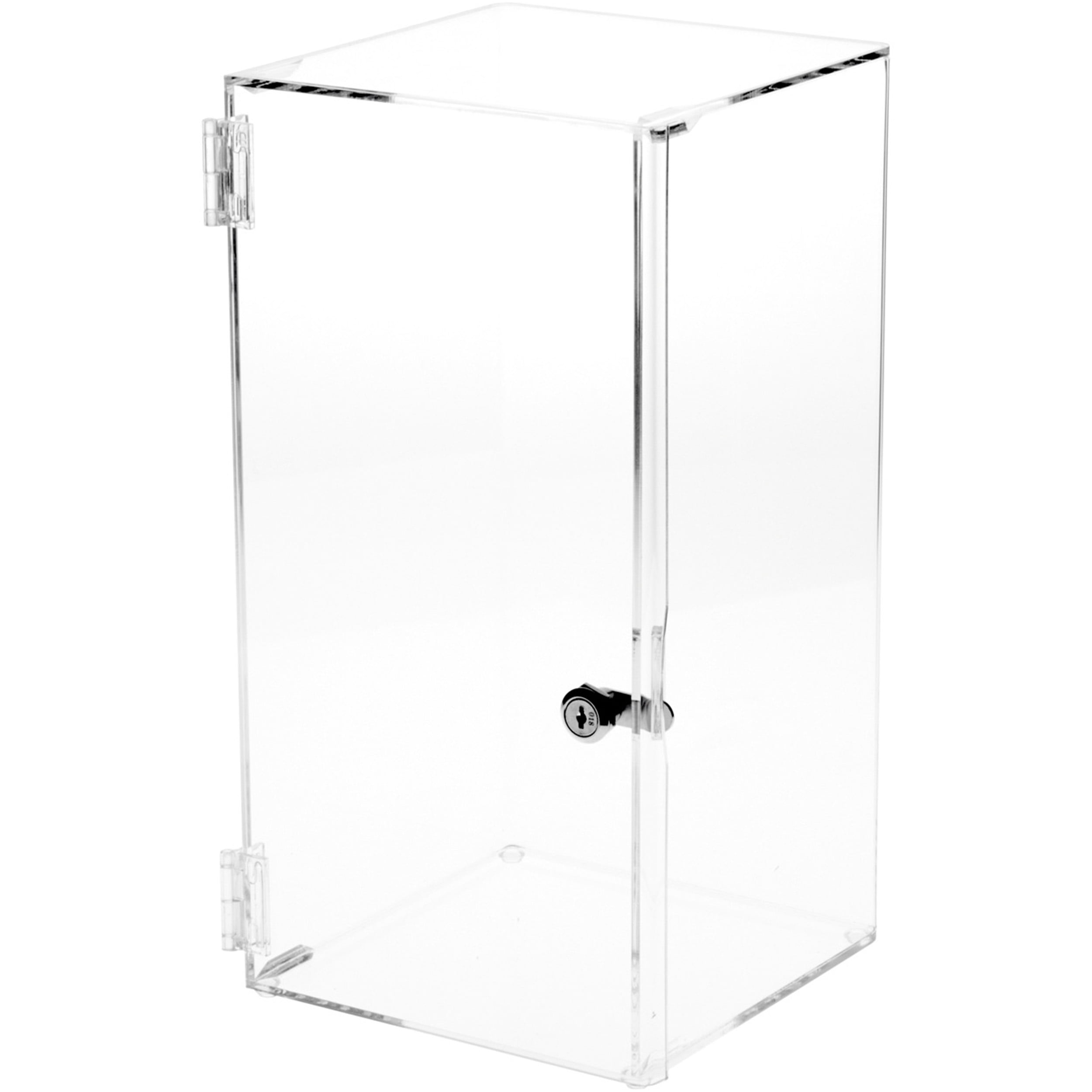 Plymor Clear Acrylic Square Locking Display Case, No Shelf, 16" H x 8 ...