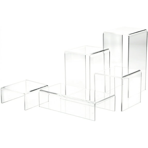 Plymor Clear Acrylic Square and Rectangular Display Risers, 6" Deep ...