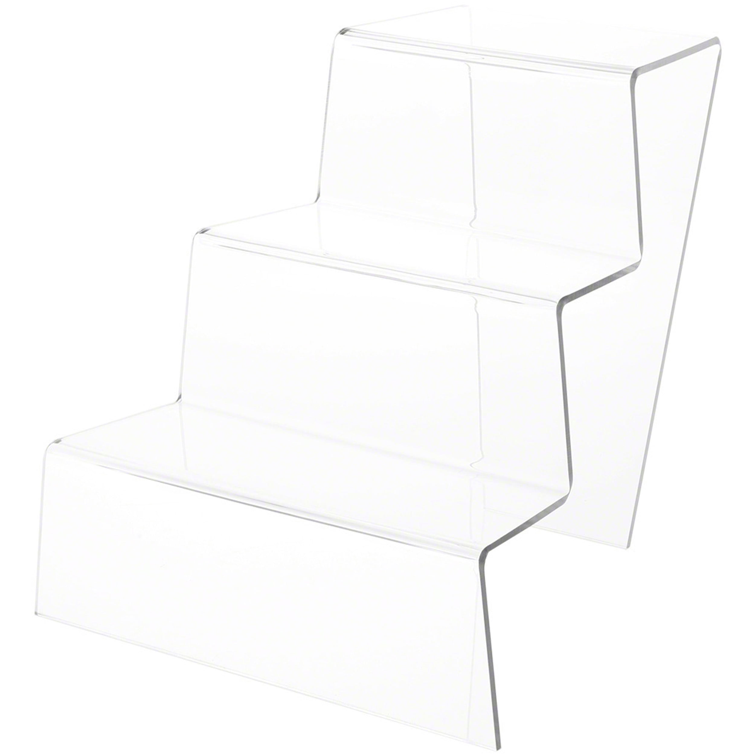 Plymor Clear Acrylic Tapered Display Stairs, 12" H x 12" W x 12.5" D ...