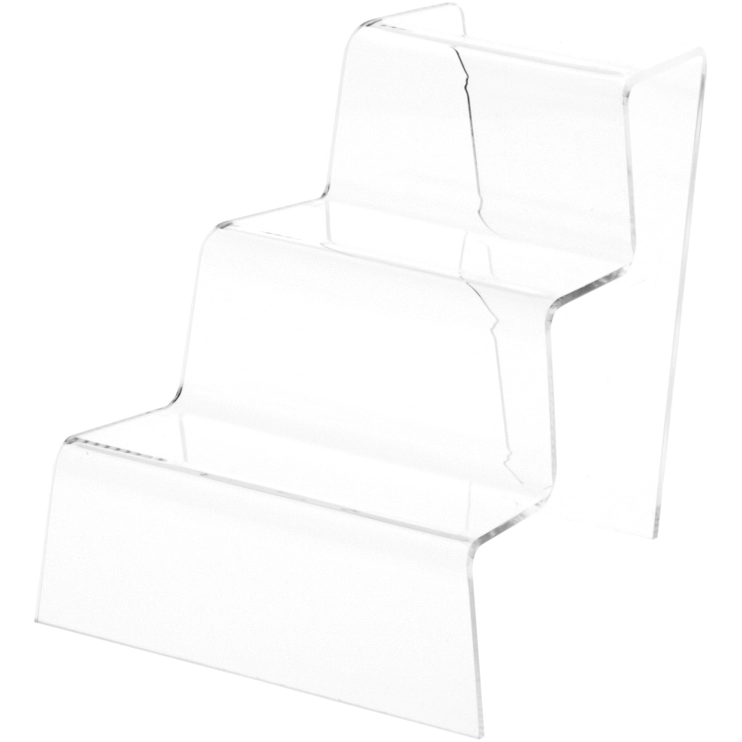 Plymor Clear Acrylic Tapered Display Stairs, 6.5" H x 6" W x 7" D (3 ...