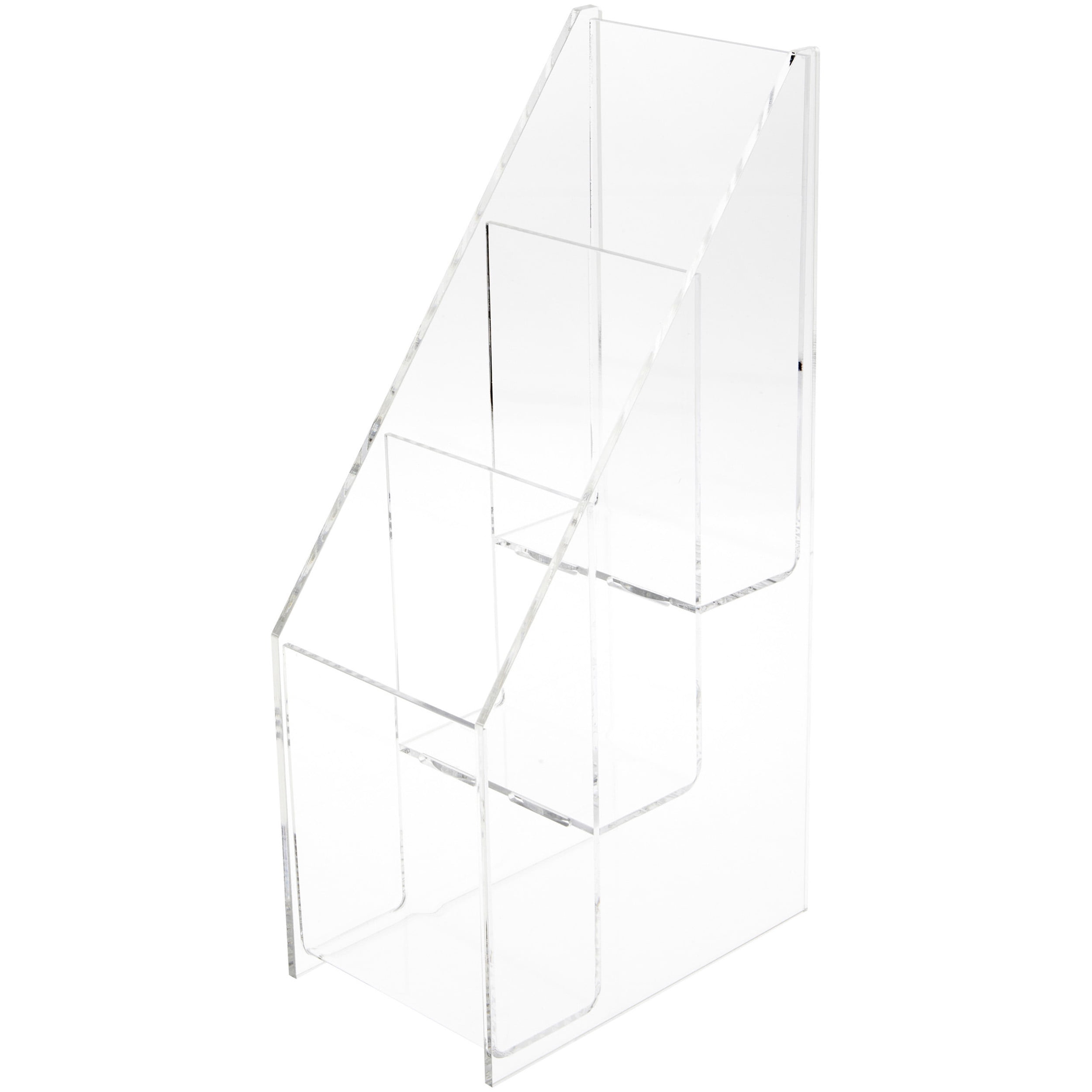 Plymor Clear Acrylic Vertical 3-Level Tri-Fold Brochure Literature Rack ...