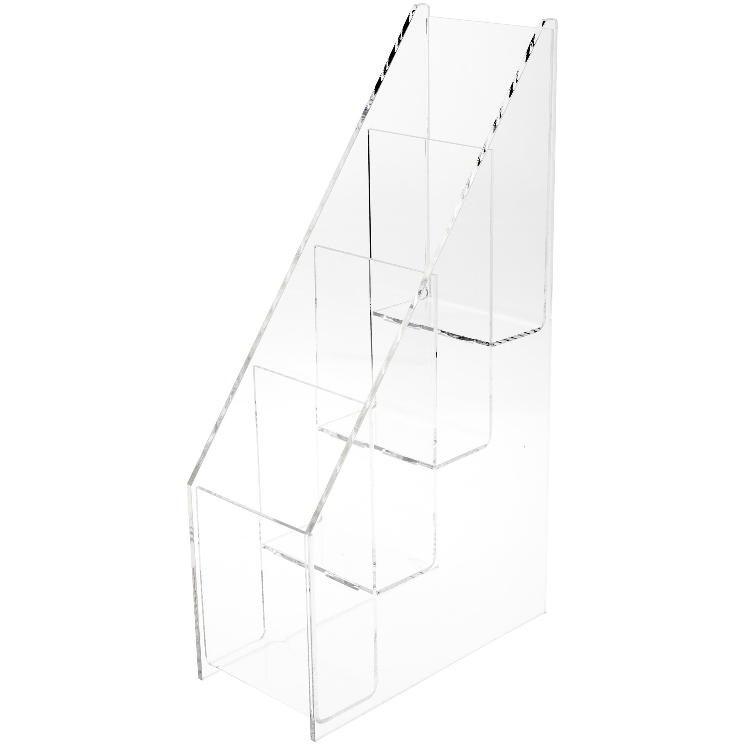 Plymor Clear Acrylic Vertical 4-Level Tri-Fold Brochure Literature Rack ...