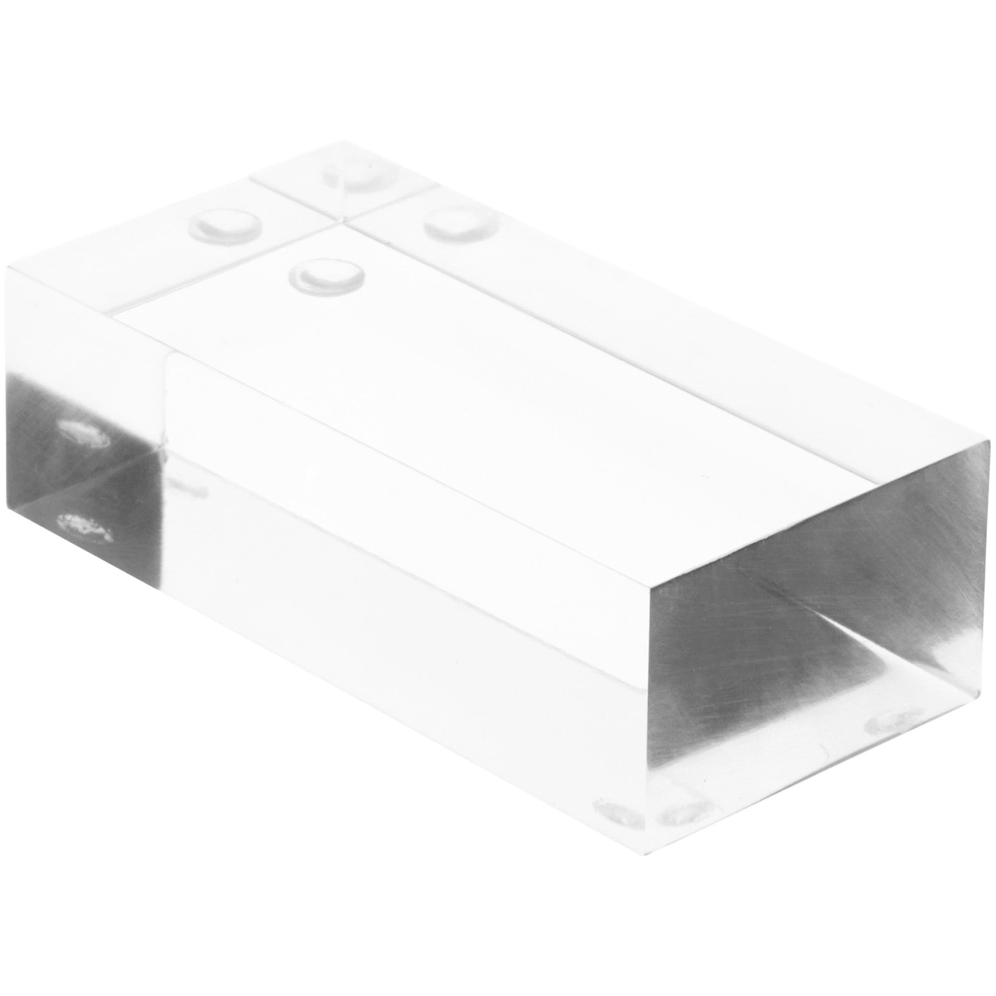 Plymor Clear Polished Acrylic Rectangular Display Block, 1" H x 1.5" W x 3" D (2 Pack) - Walmart.com