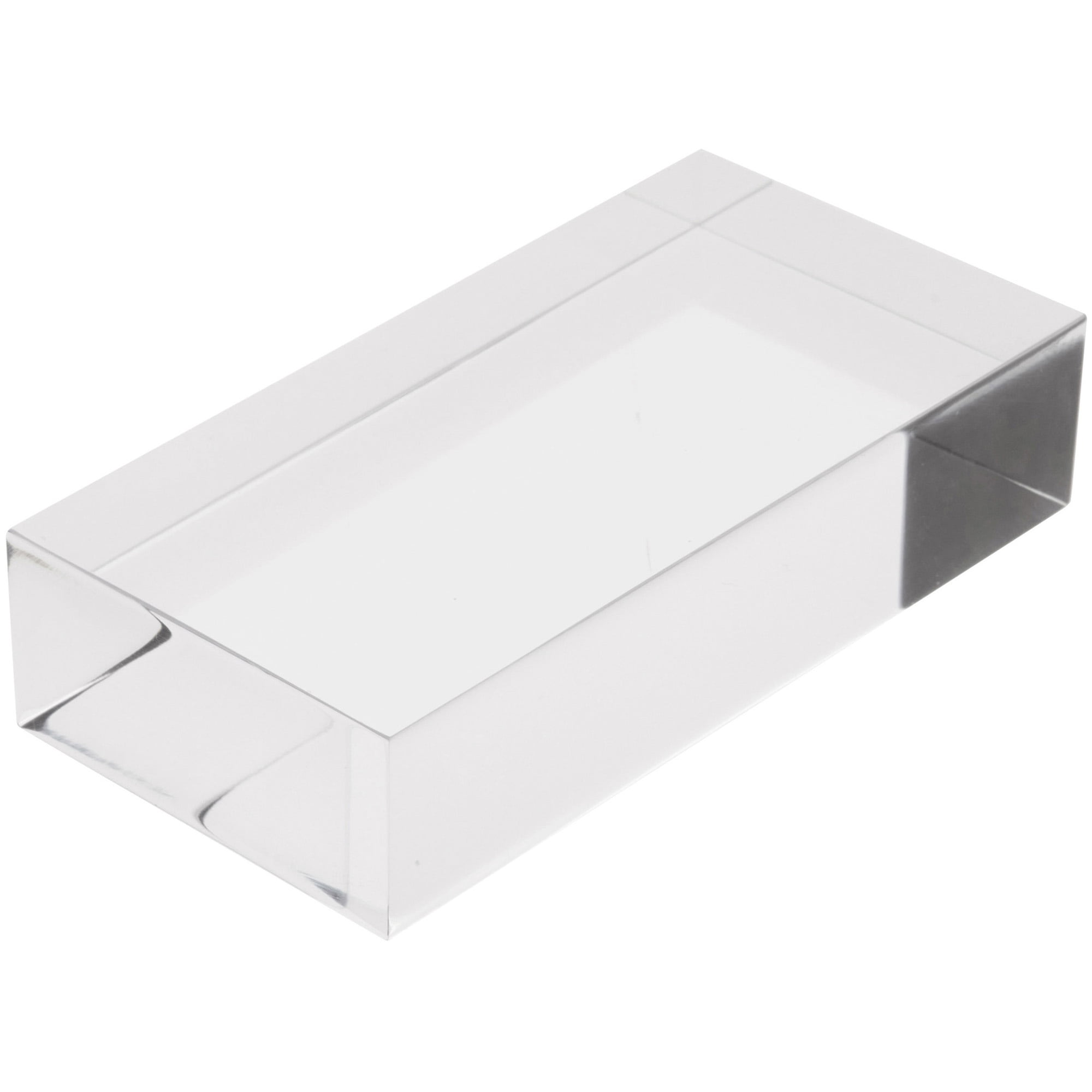Plymor Clear Polished Acrylic Rectangular Display Block, 1" H x 2" W x ...