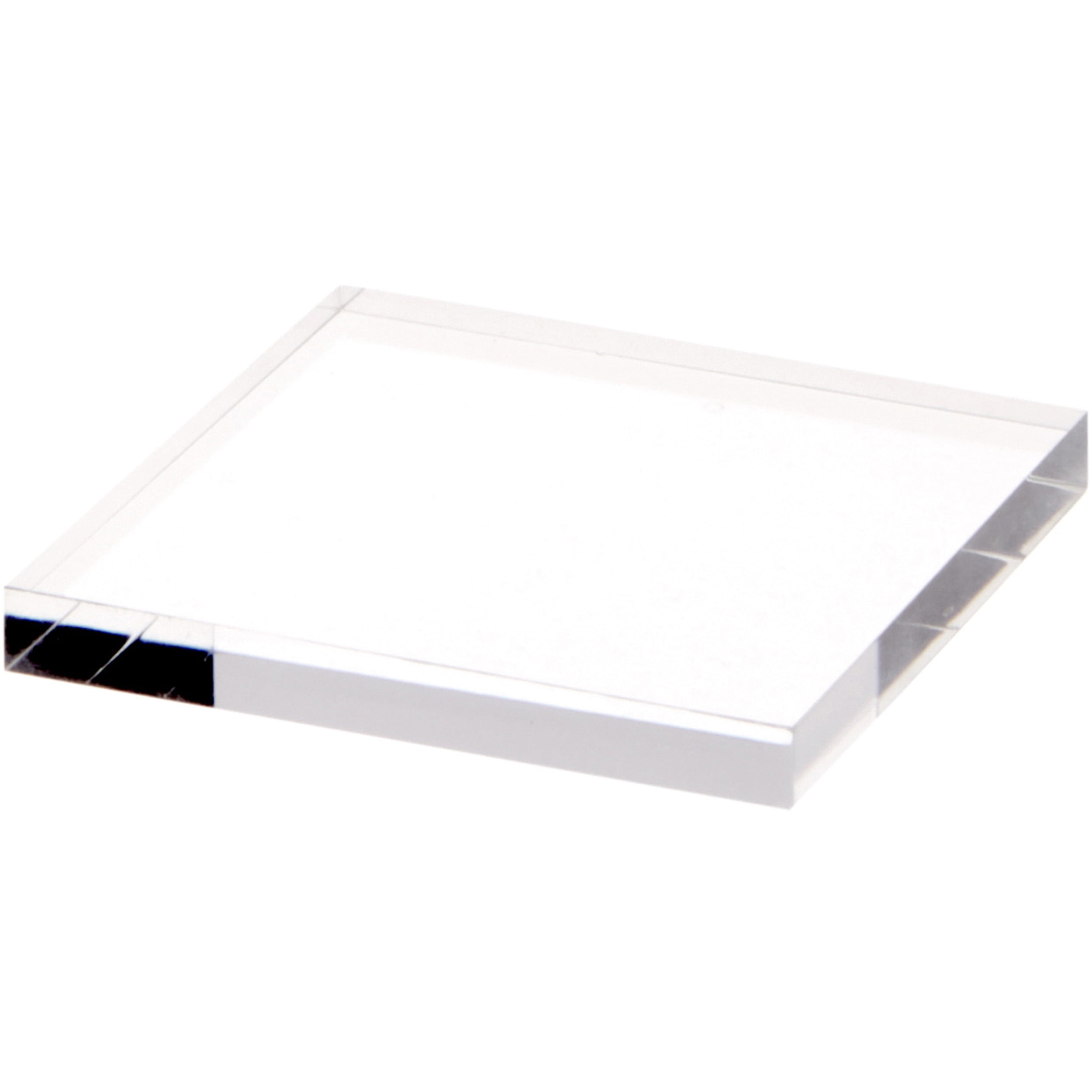 Plymor Clear Square Acrylic Display Base, 3" W x 3" D x 0.375" H, Pack ...