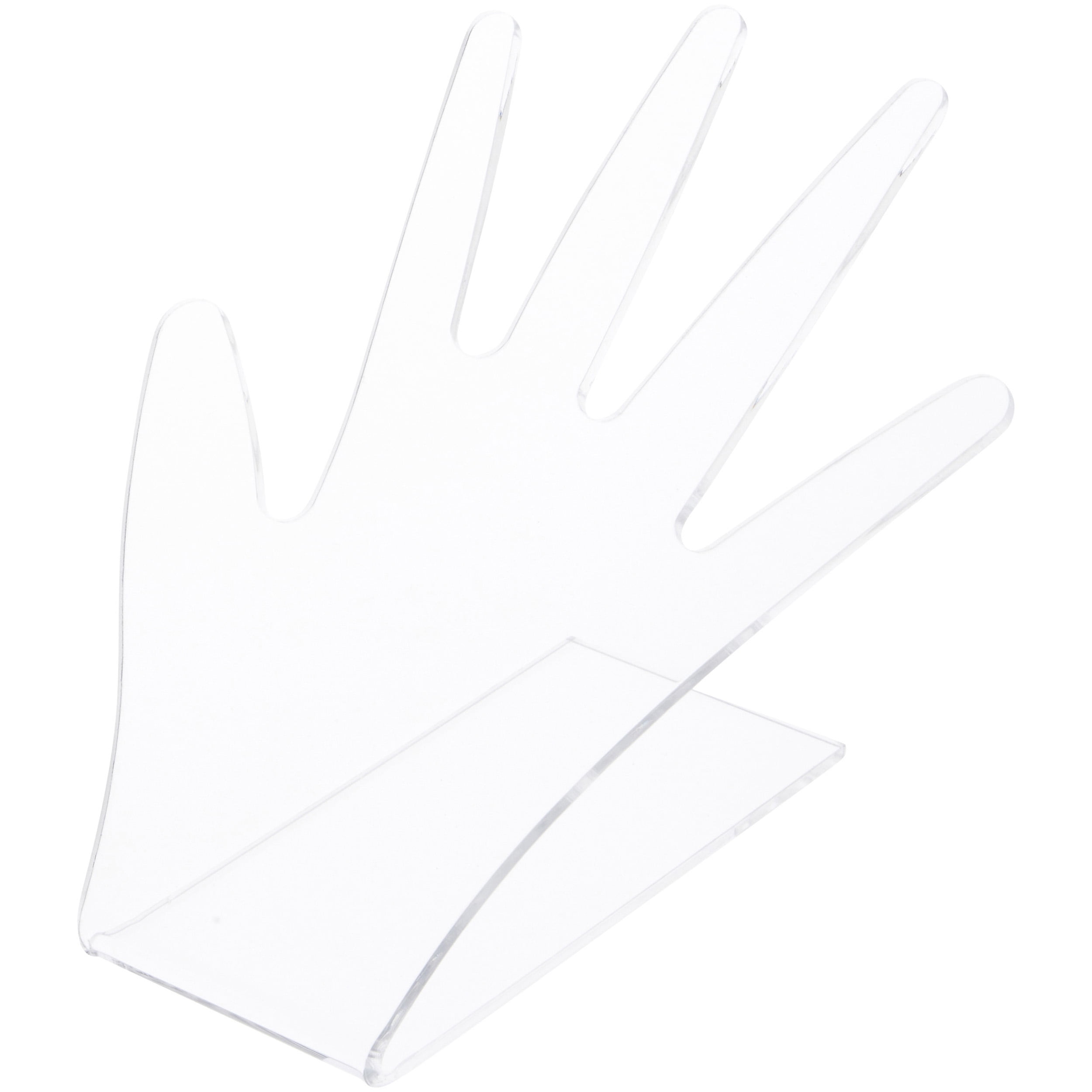 Plymor Flat Clear Acrylic Hand for Jewelry Display, 5.25" H x 5.5" W x ...