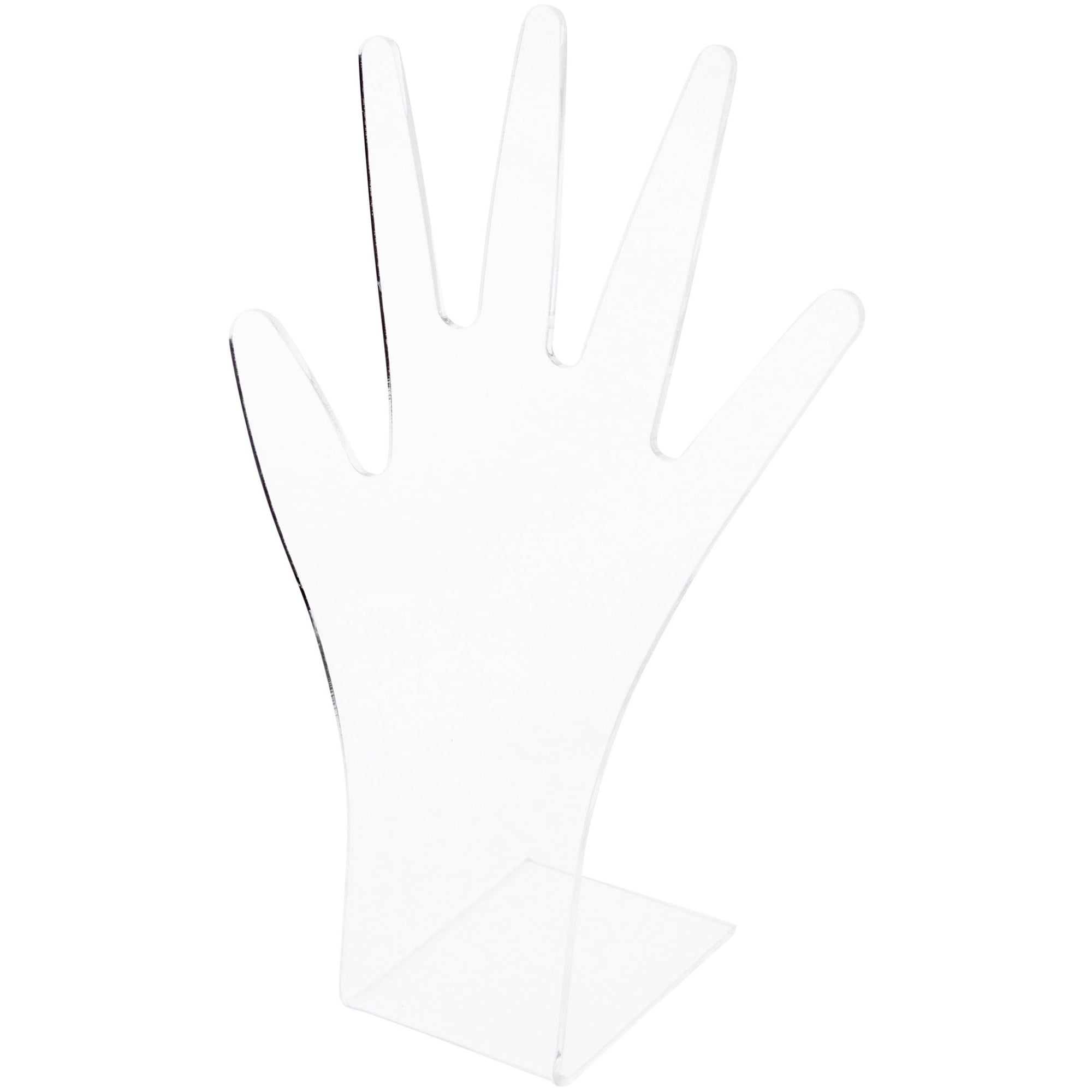 Plymor Flat Clear Acrylic Hand for Jewelry Display, 9.25" H x 5.5" W x ...