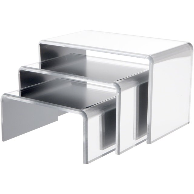 Plymor Mirrored Acrylic Rectangular Display Risers, 4" Deep Assortment ...