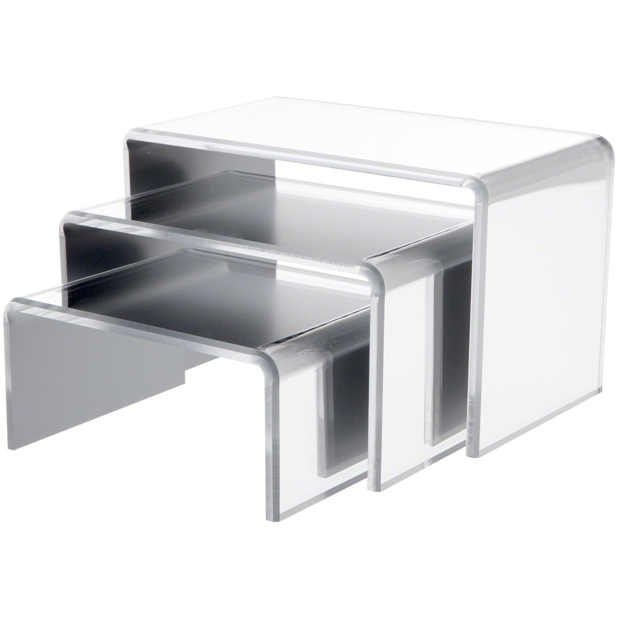 Plymor Mirrored Acrylic Rectangular Display Risers, 4" Deep Assortment ...