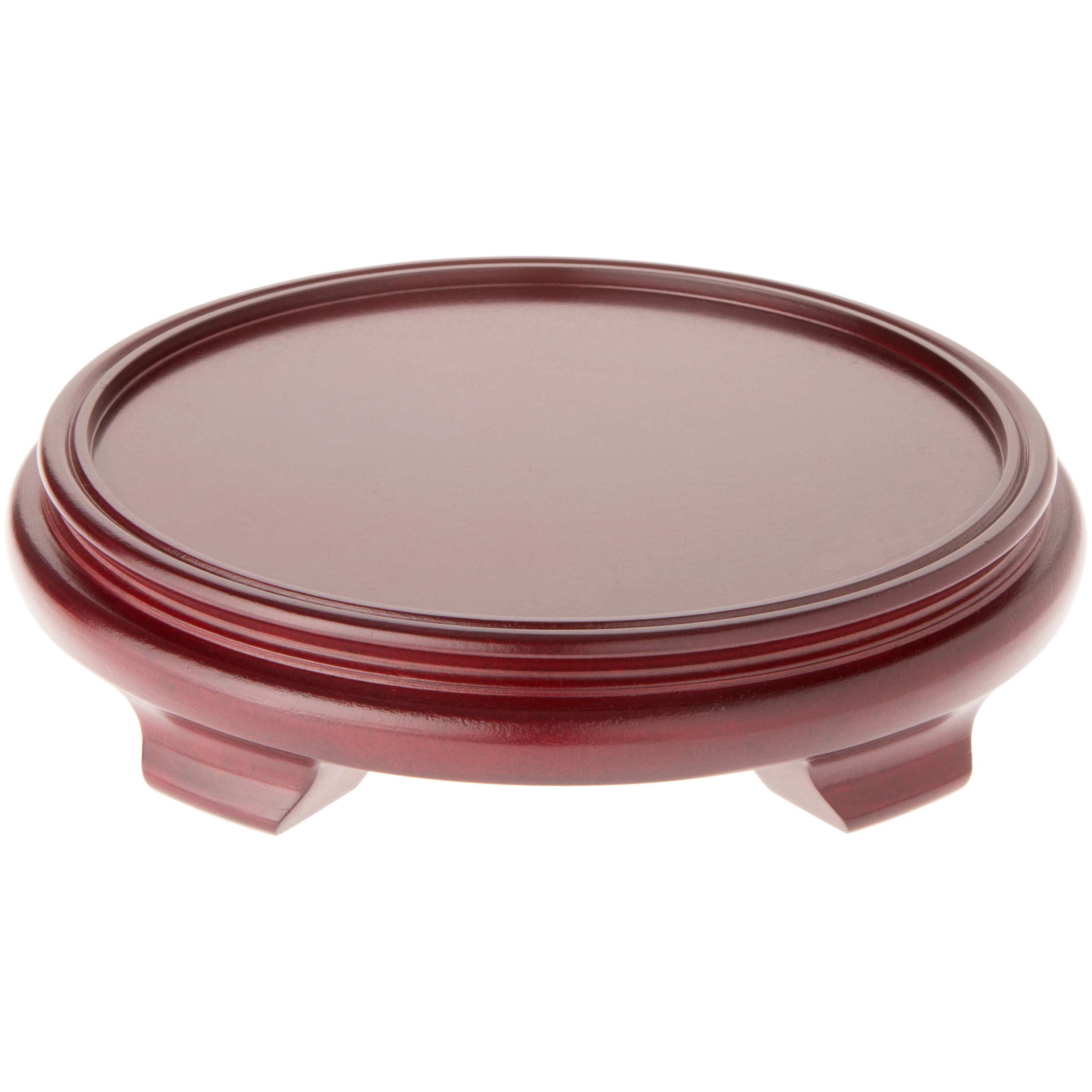 Plymor Red Round Wood Veneer Footed Display Base, 12" W x 12" D x 2.75 ...