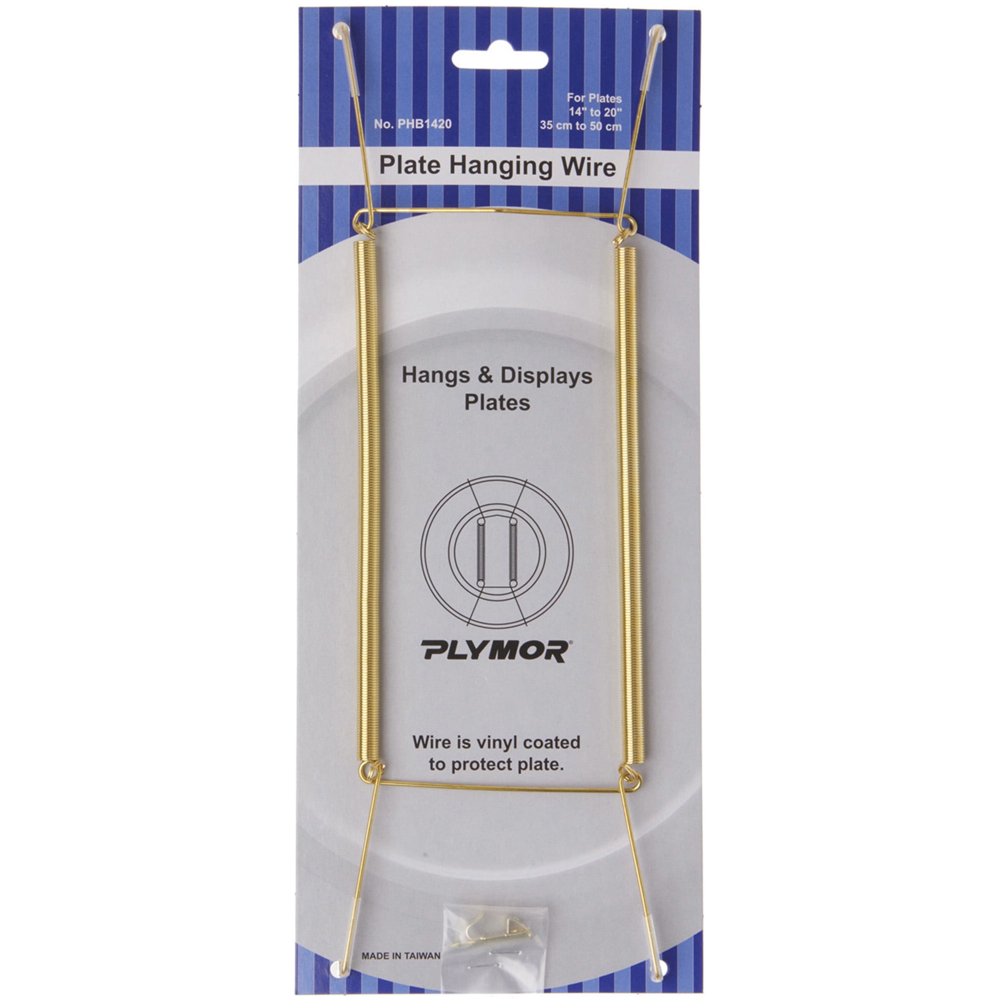 Plymor Shiny Gold Finish Wall Mountable Plate Hanger, 11" H x 3.5" W x ...