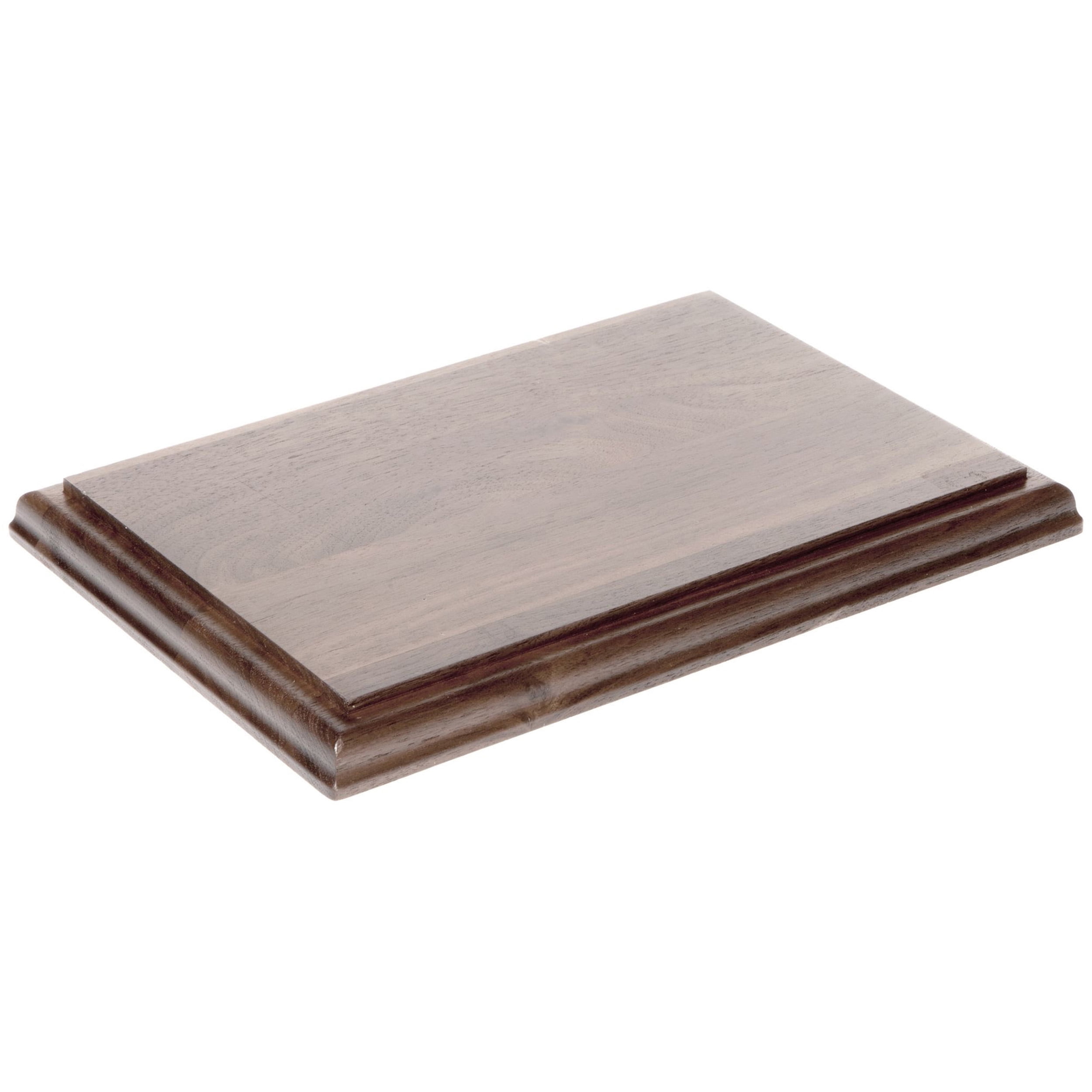 Plymor Solid Walnut Rectangular Wood Display Base with Ogee Edge, 10" W ...