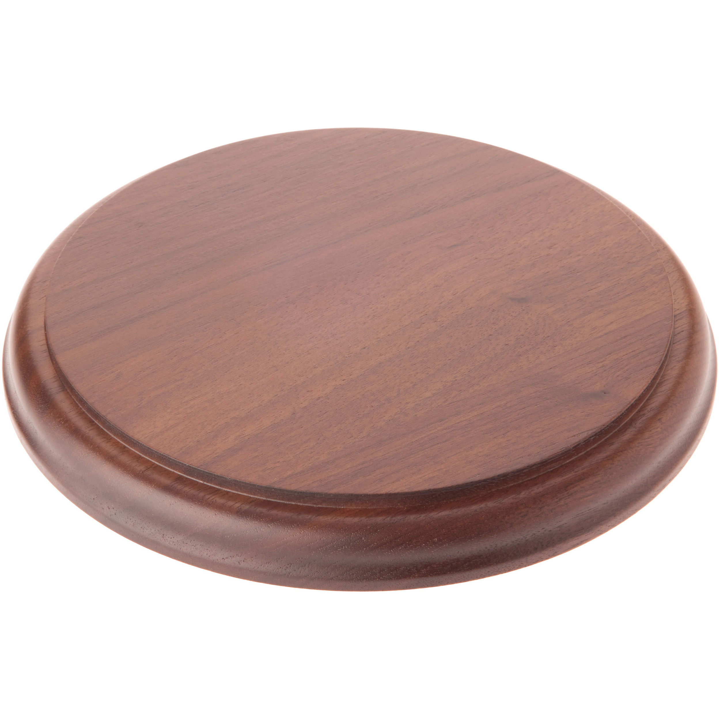 Plymor Solid Walnut Round Wood Display Base with Ogee Edge, 7.5" W x 7. ...