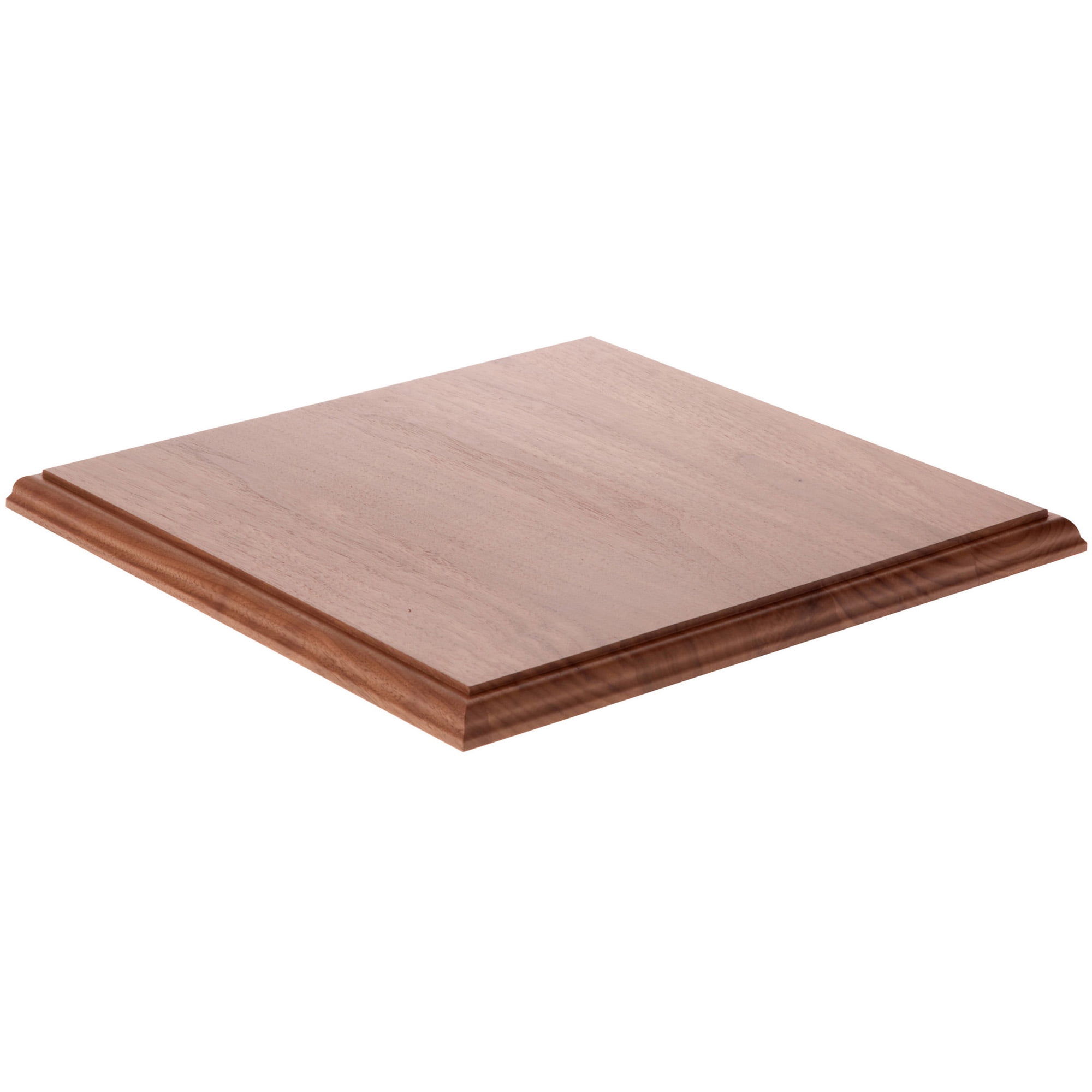 Plymor Solid Walnut Square Wood Display Base with Ogee Edge, 13.625" W ...