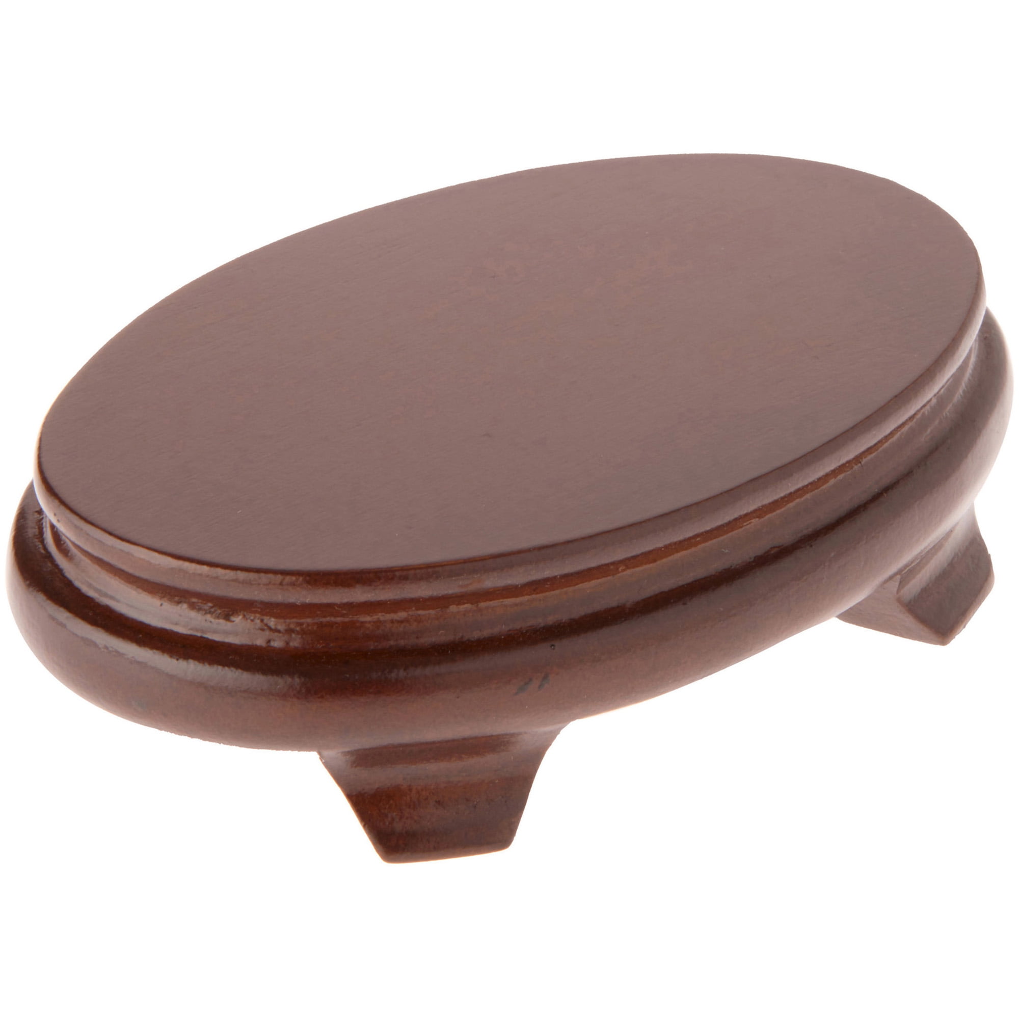 Plymor Walnut Oval Wood Veneer Footed Display Base, 4.375" W x 2.875" D ...