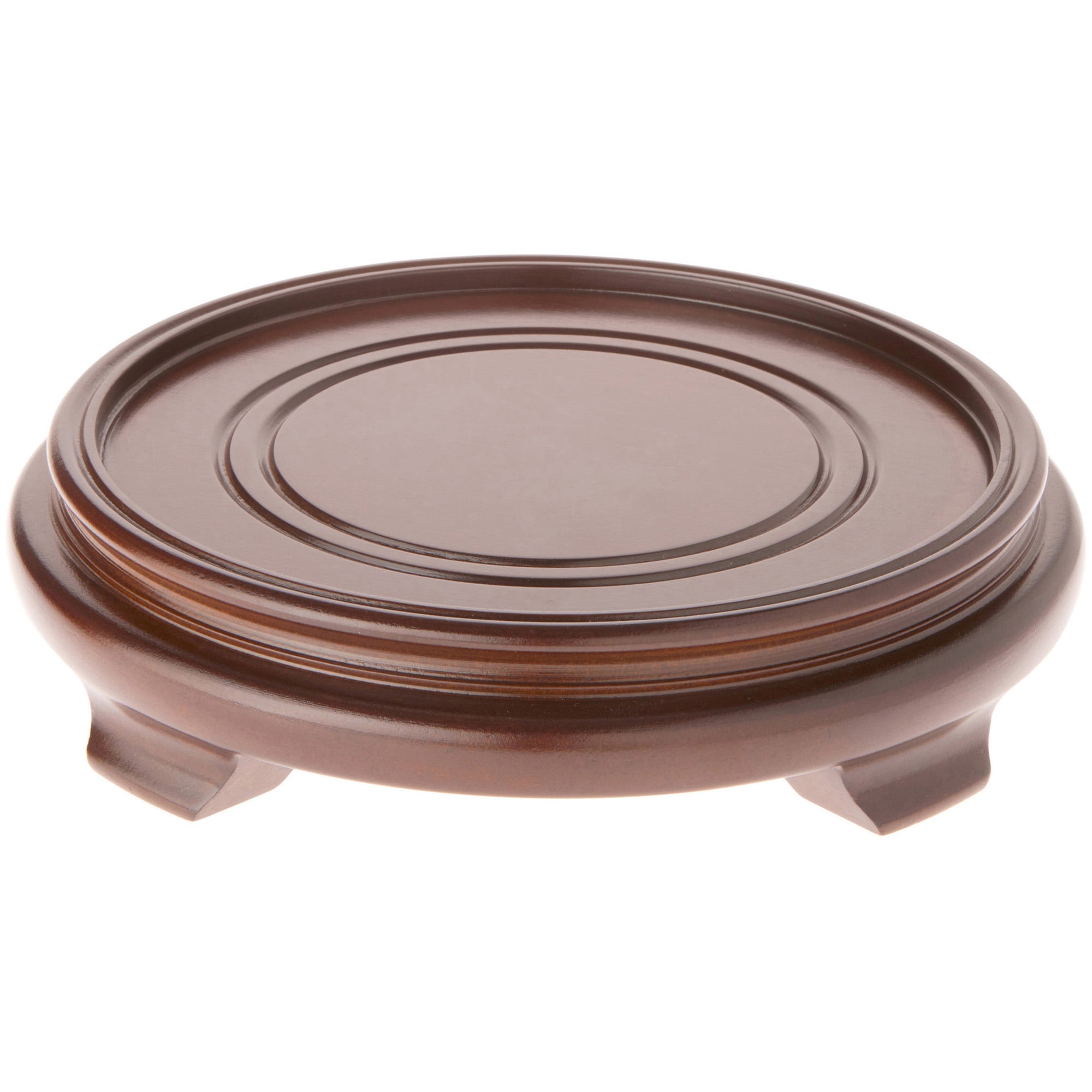 Plymor Walnut Round Wood Veneer Footed Display Base, 10.75" W x 10.75 ...