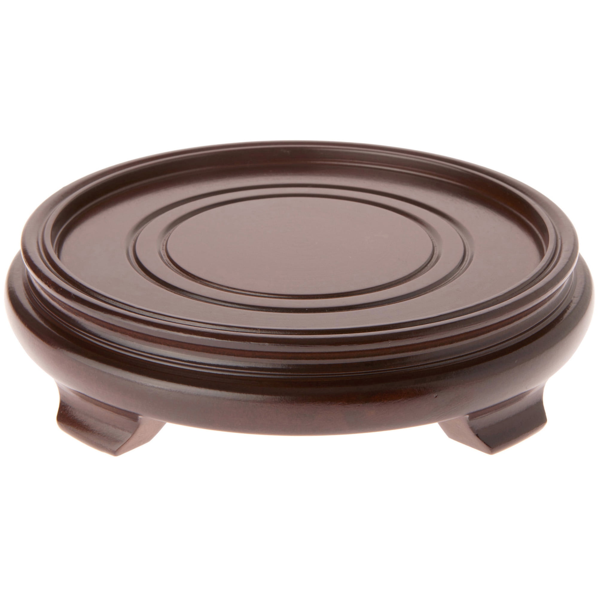 Plymor Walnut Round Wood Veneer Footed Display Base, 8.375" W x 8.375 ...