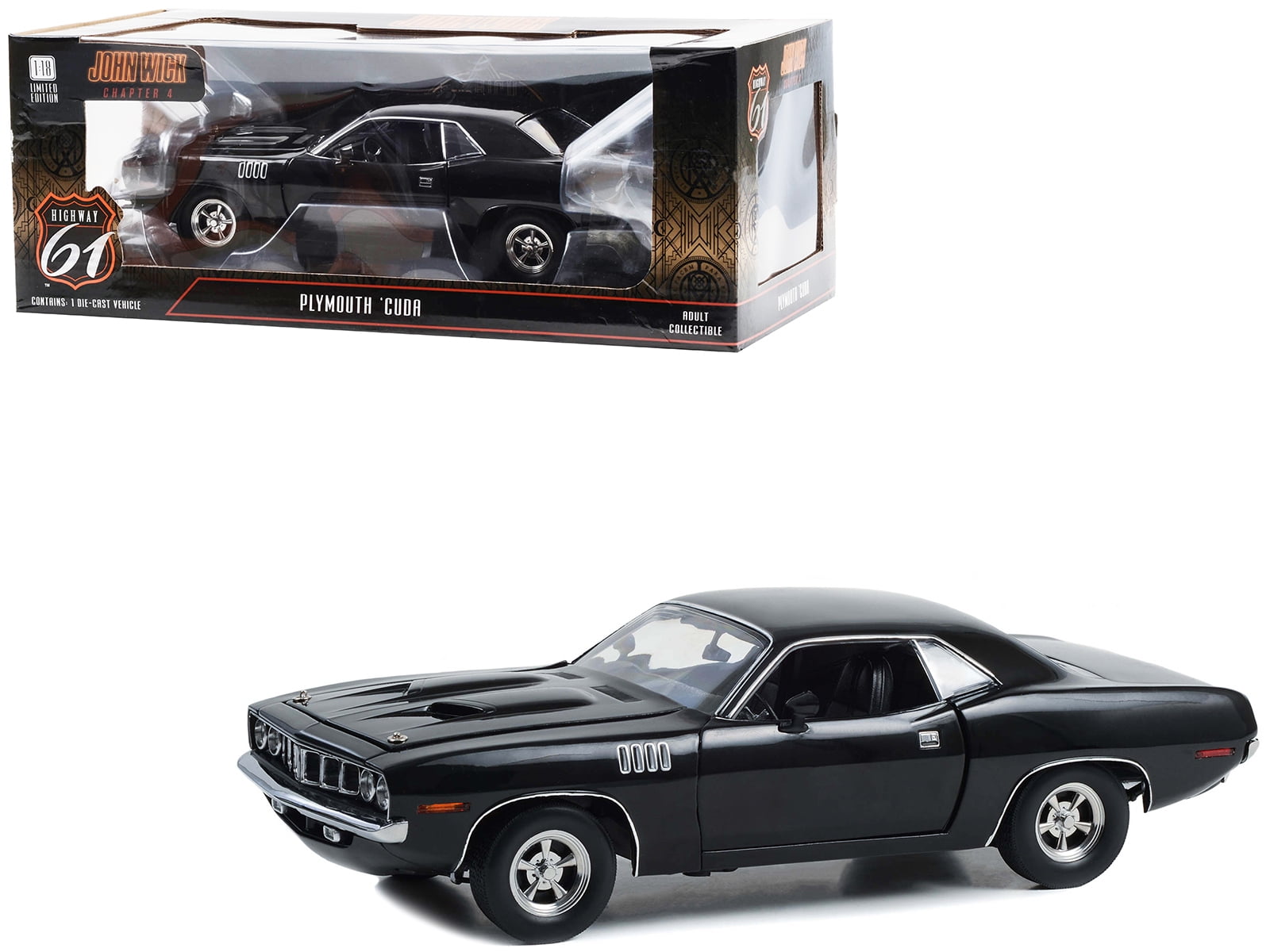 Plymouth Barracuda Black "John Wick: Chapter 4" (2023) Movie 1/18 ...
