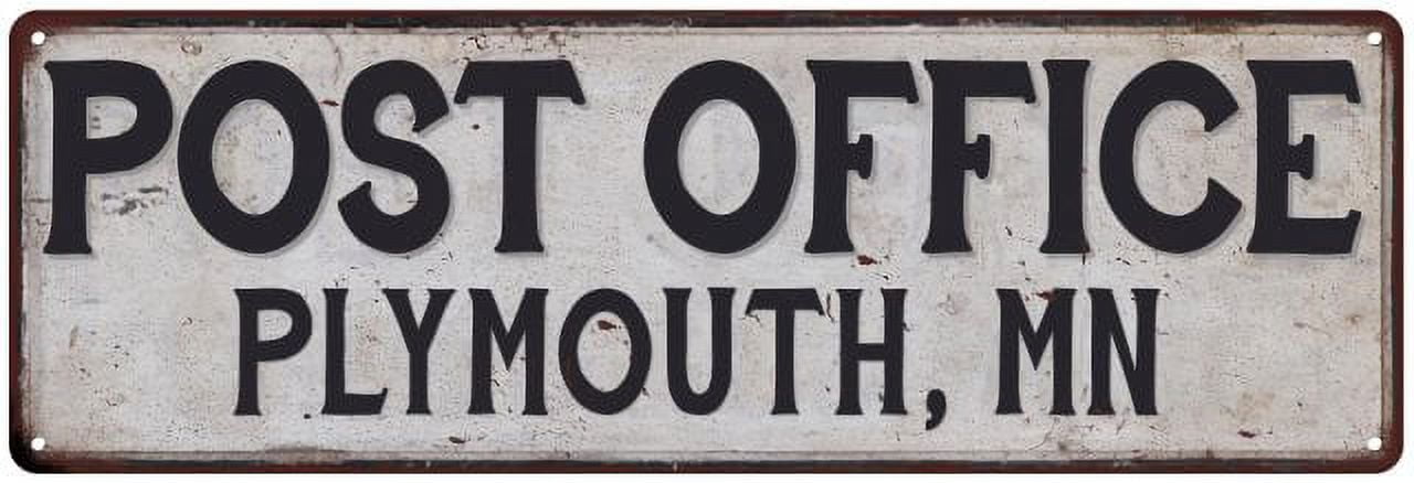 Plymouth, Mn Post Office Metal Sign Vintage 6x18 106180011441 - Walmart.com