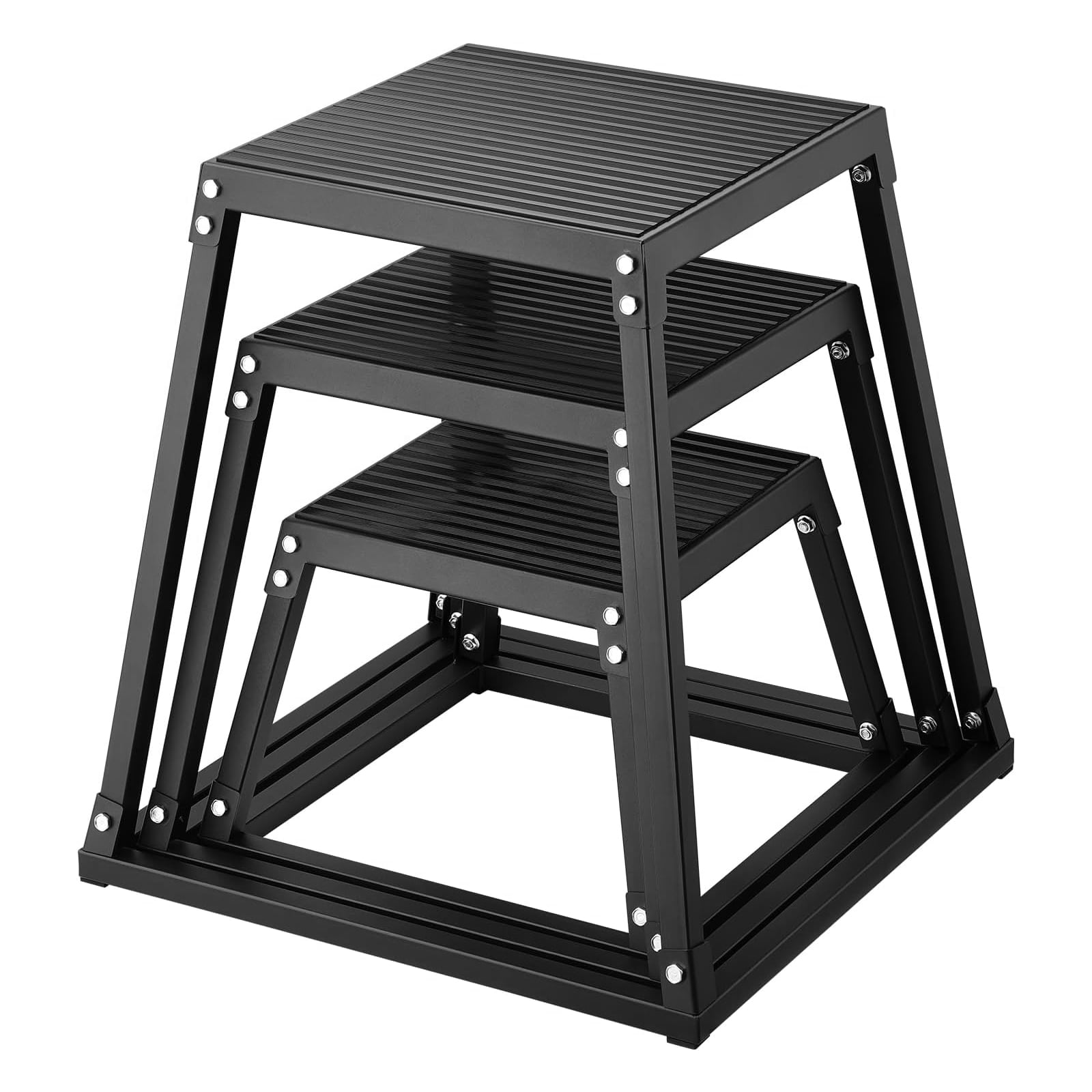 Plyometric Jump Box 3 Pcs Set, 12/18/24 Inch Fitness Exercise Platform ...